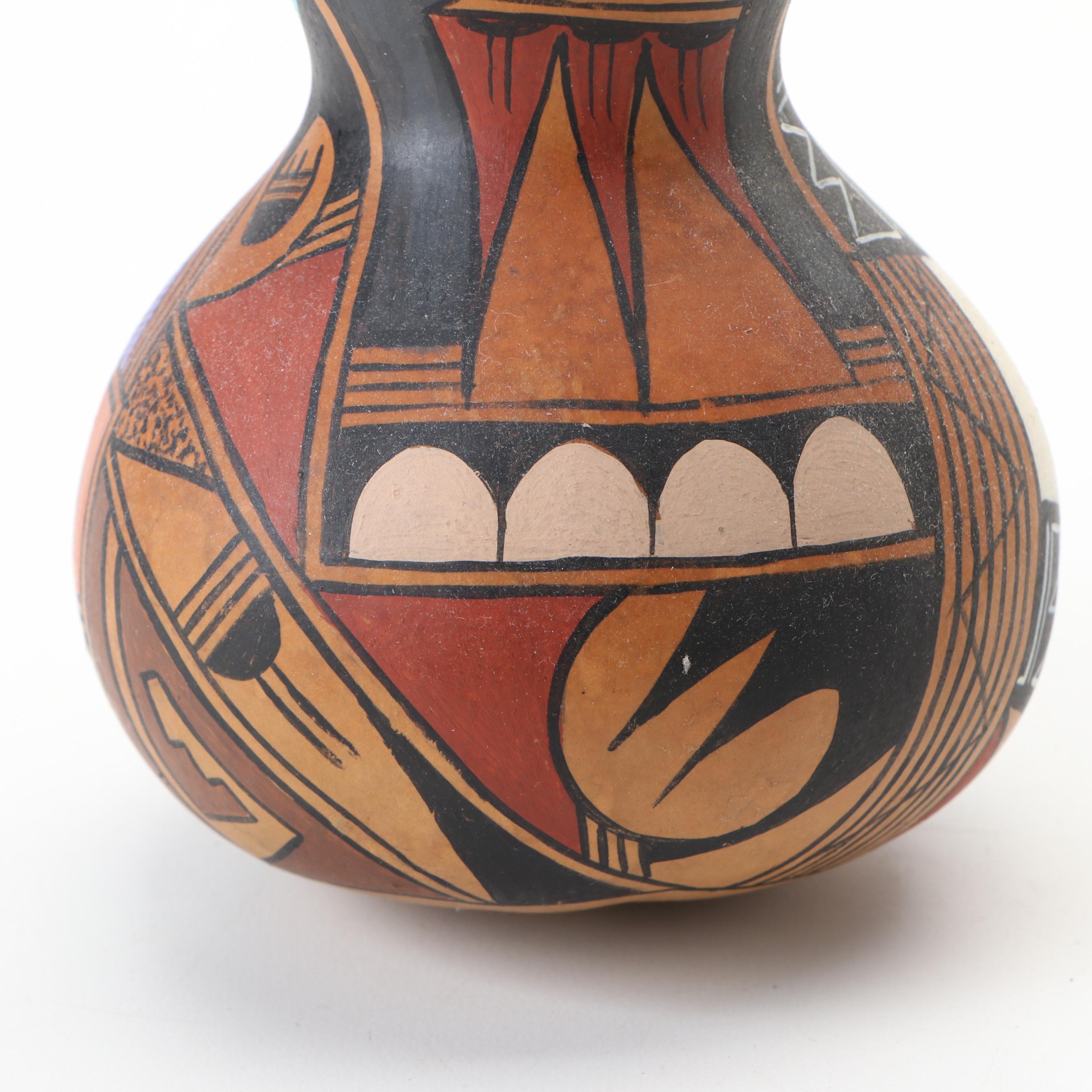 Frank Poolheco Hopi-Tewa Painted Gourd | EBTH