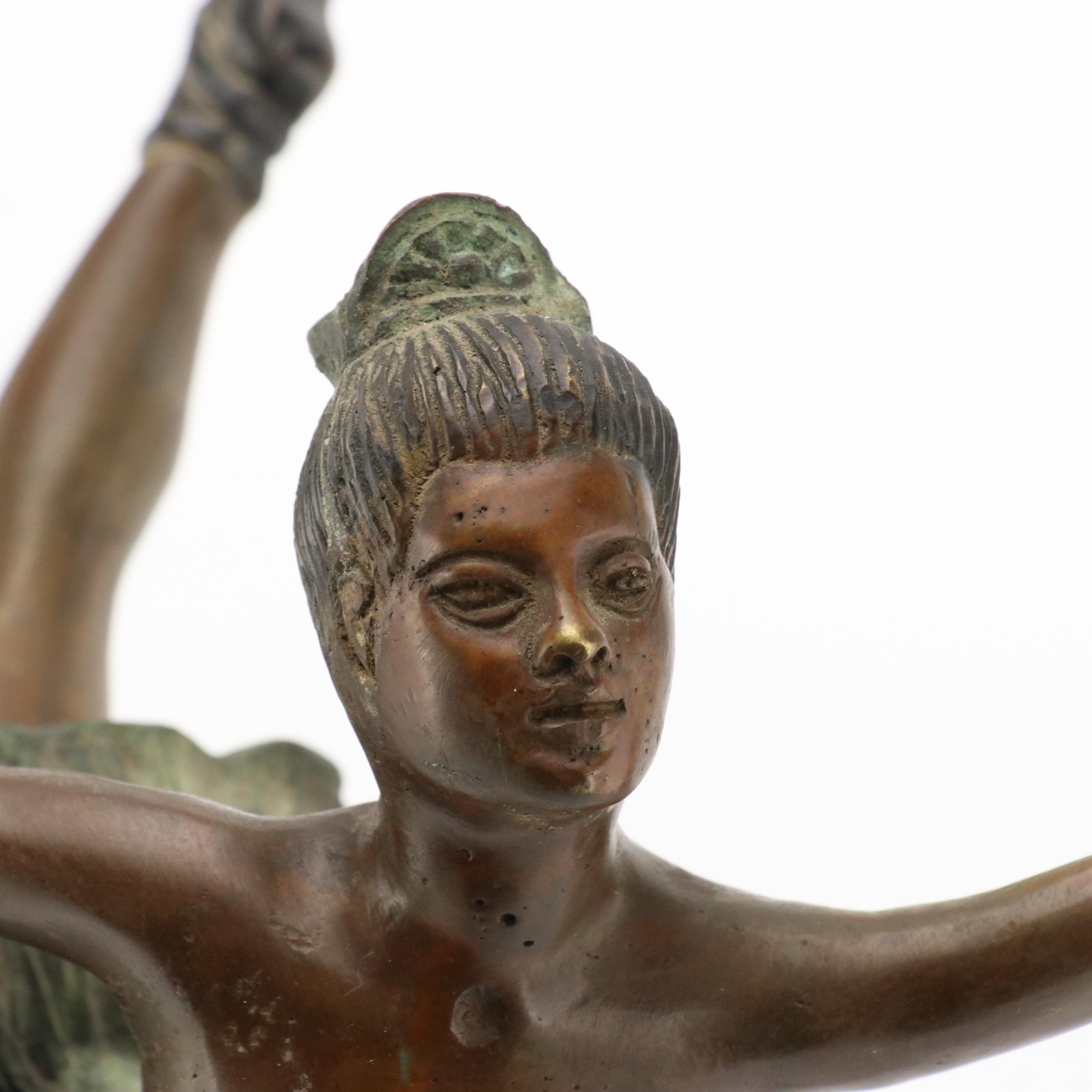 Patinated Cast Copper Alloy Sculpture of Ballet Dancer | EBTH
