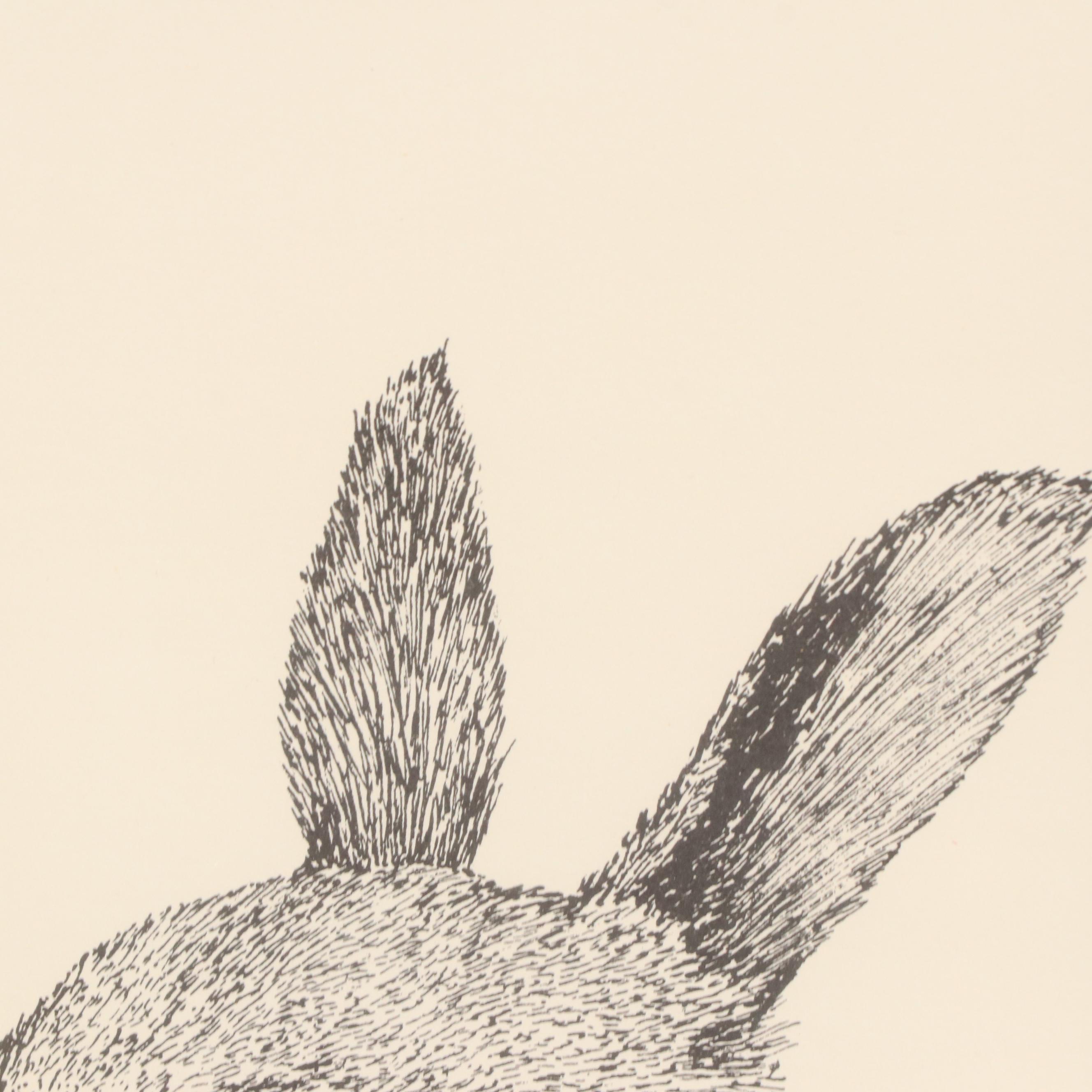 Lithograph Portrait of Rabbit, 20th Century | EBTH