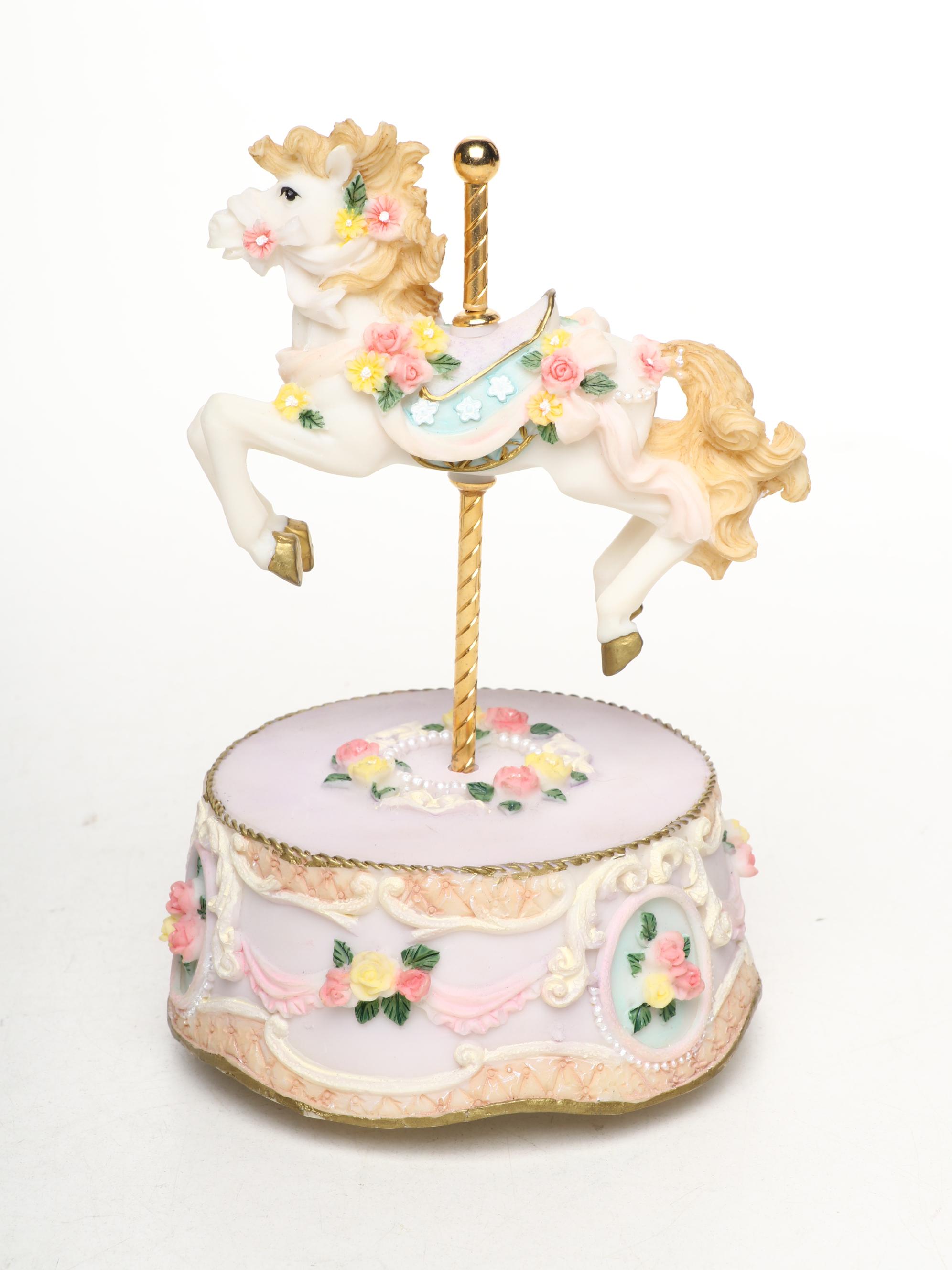 Sankyo Resin Music Boxes with Floral Motif | EBTH