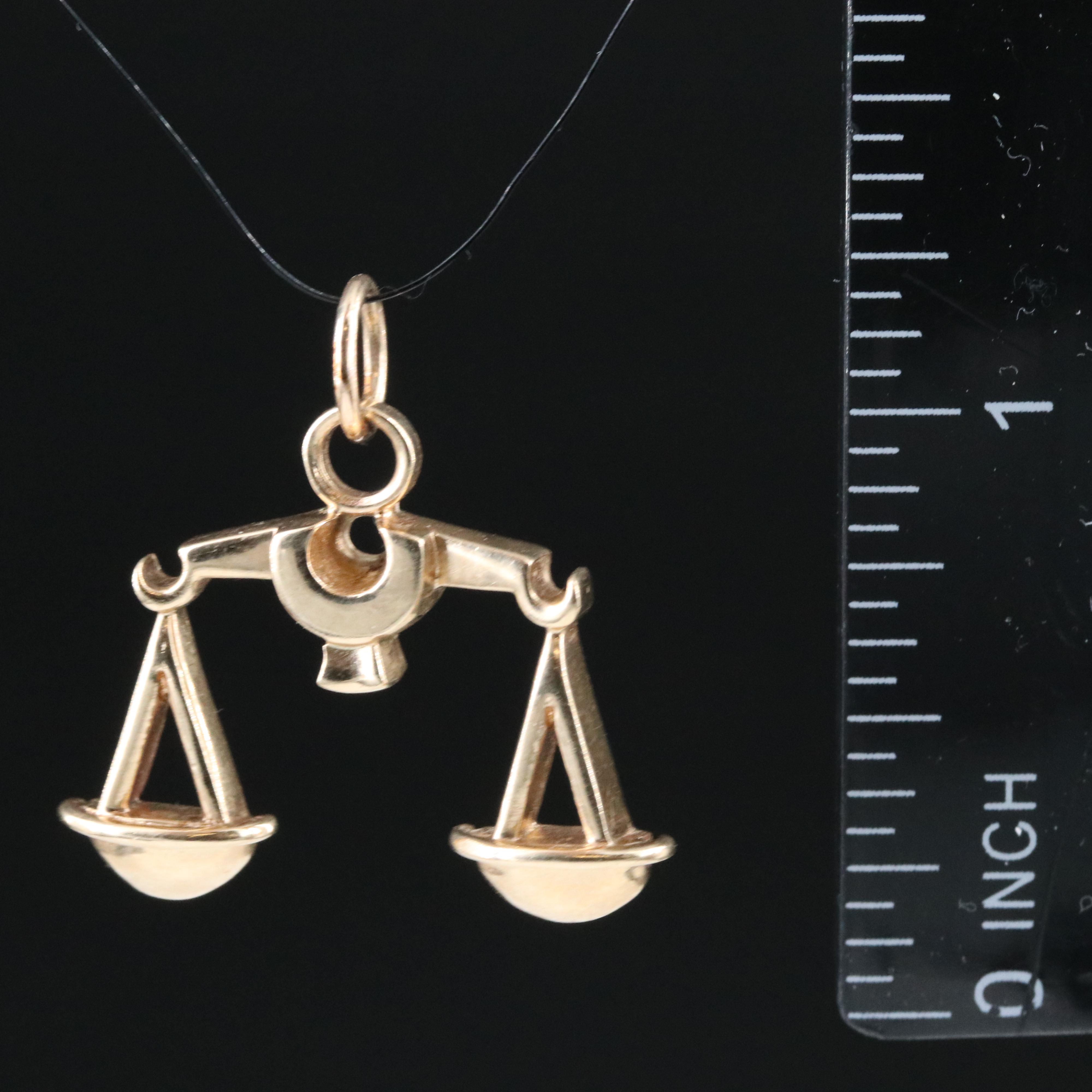 14K Balance Scale Pendant | EBTH