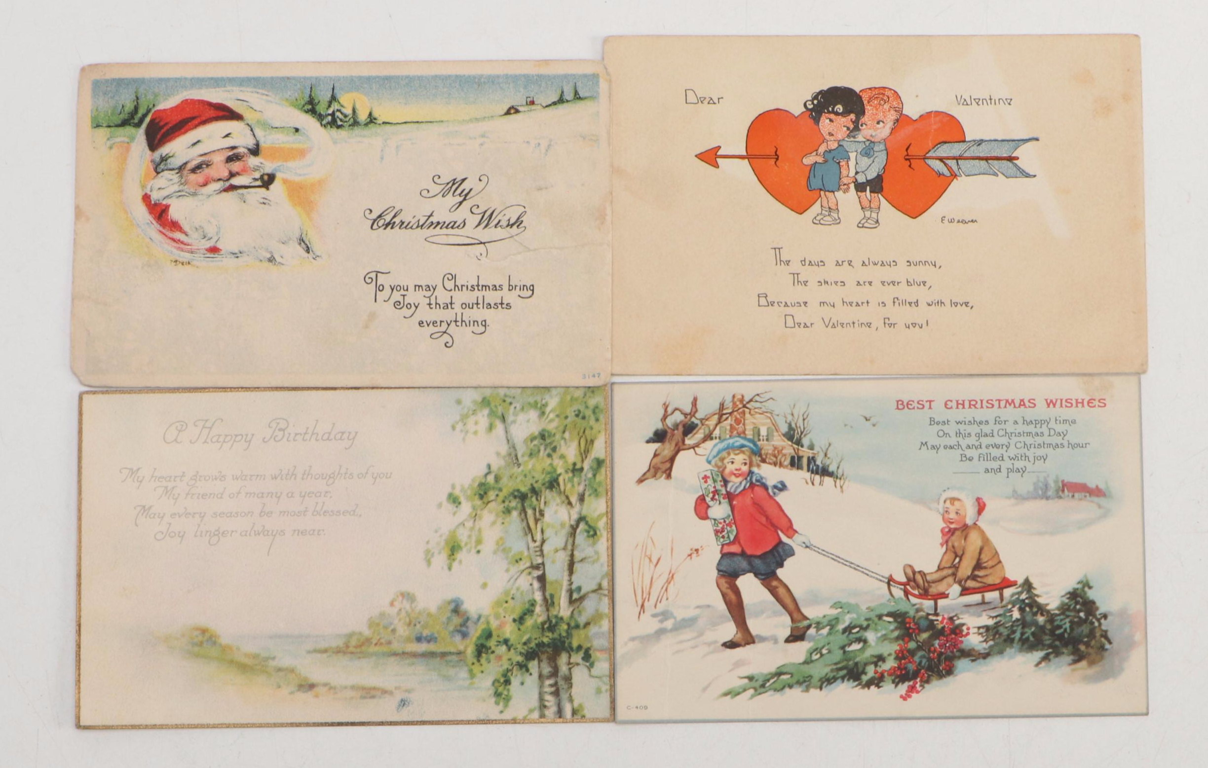 Christmas, New Years, Valentine's Day and More Postcards, Early 20th ...