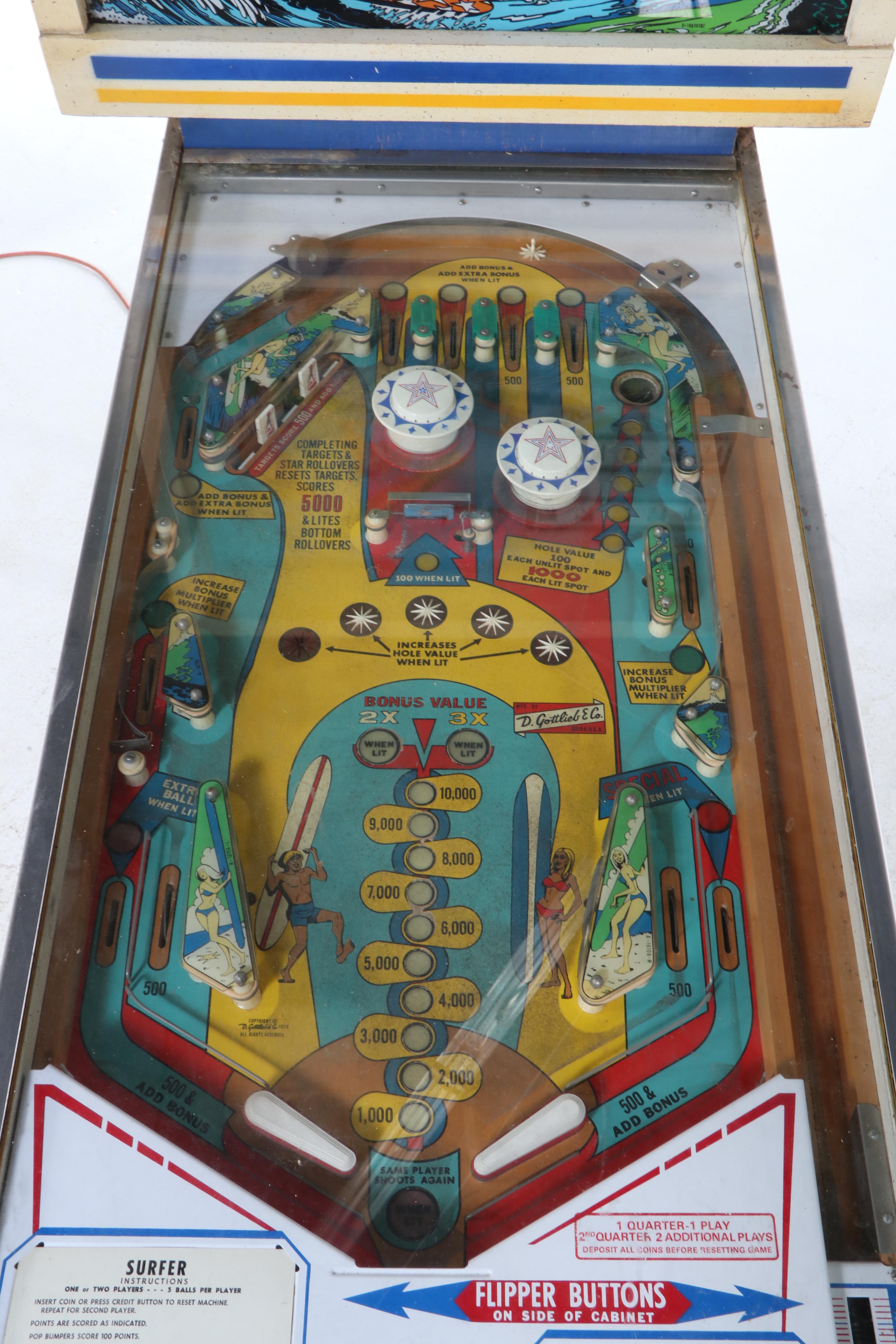 Gottlieb Surfer Pinball Machine, 1976 | EBTH