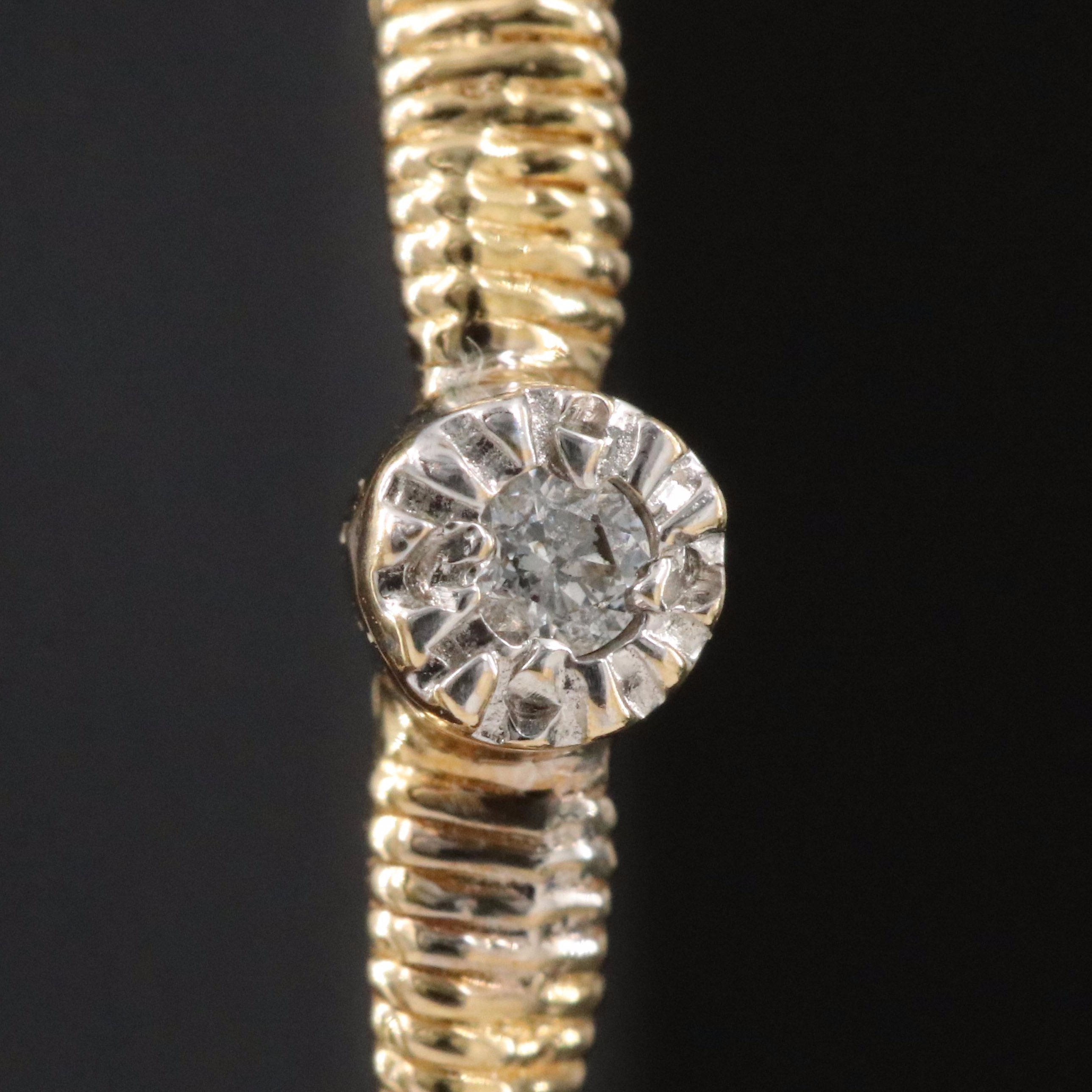 14K 0.40 CTW Diamond Inside Out Station Hoop Earrings | EBTH