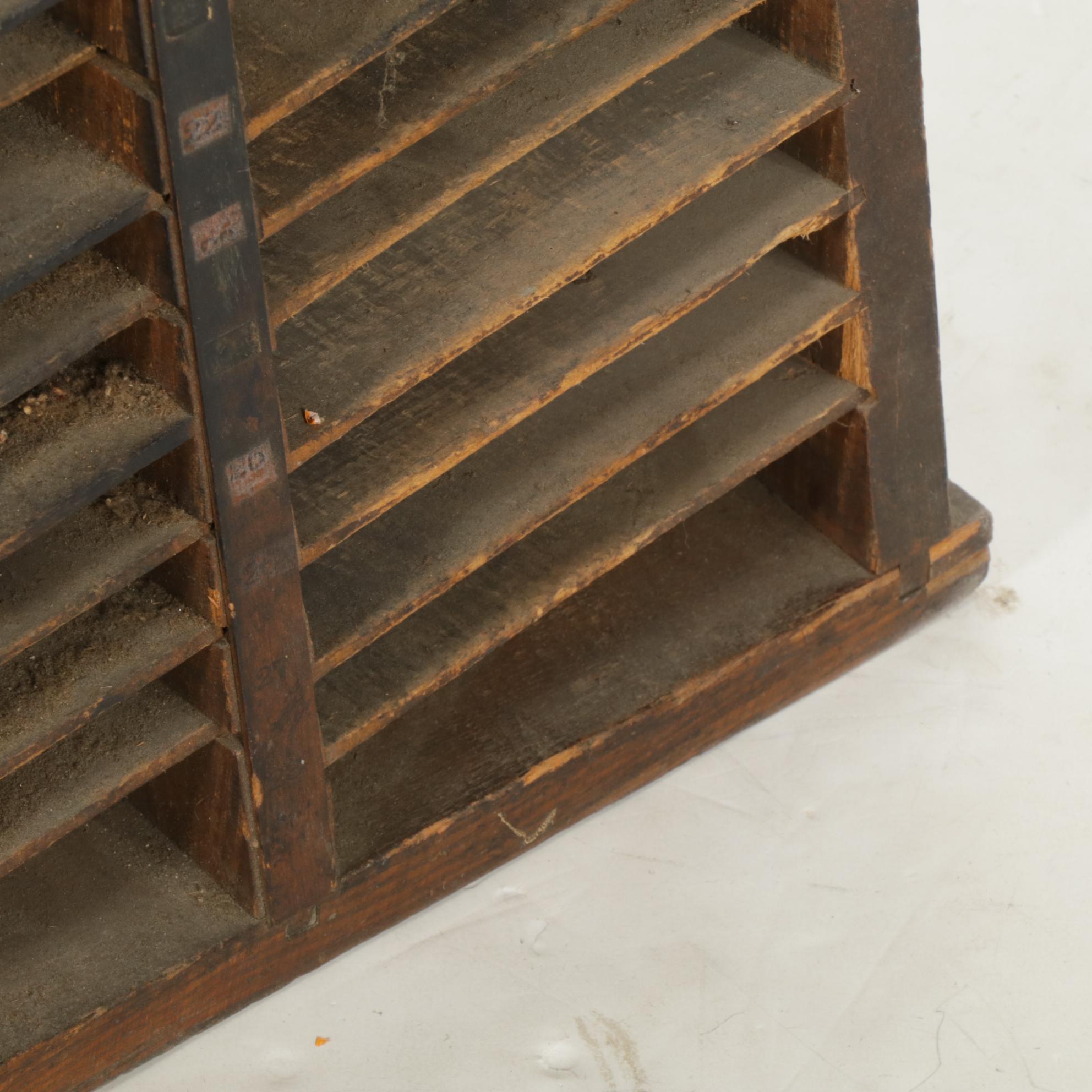 Rustic Graduated Display Sorting Shelf, Early 20th Century | EBTH