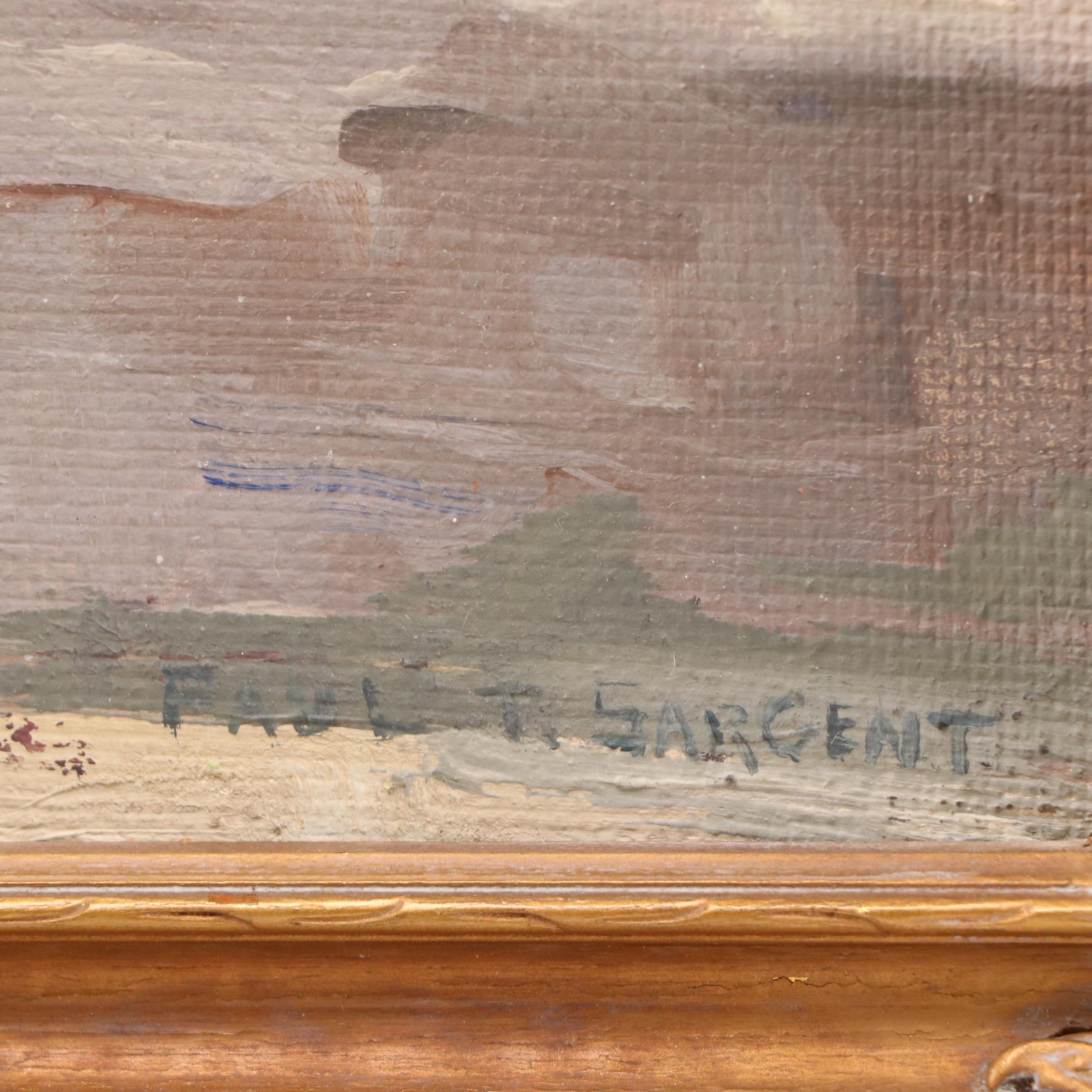 Paul Turner Sargent Winter Creek Landscape Oil Painting, Early/ Mid ...