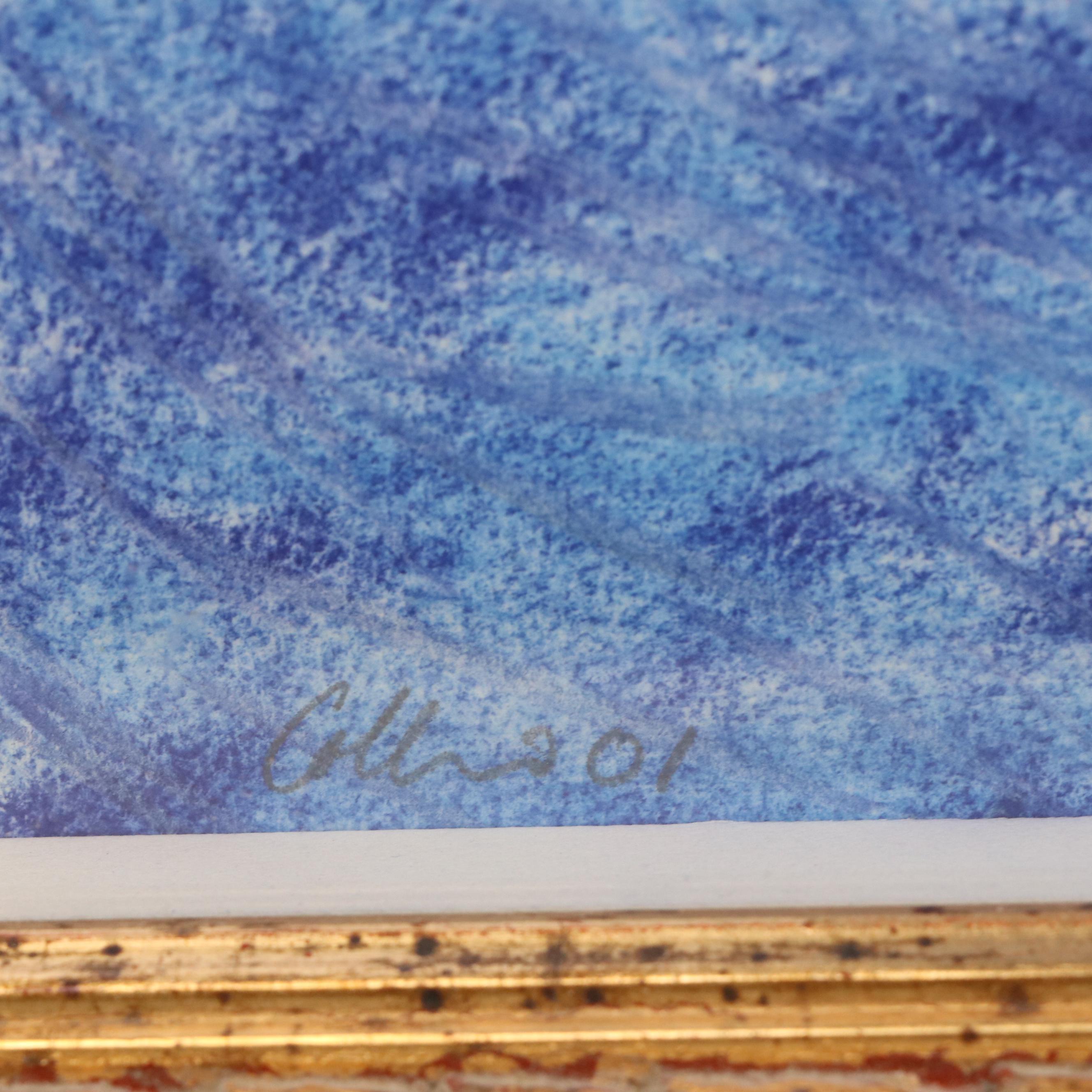 David C. Collins Abstracted Drawing of Figure with Golden Wings, Circa ...