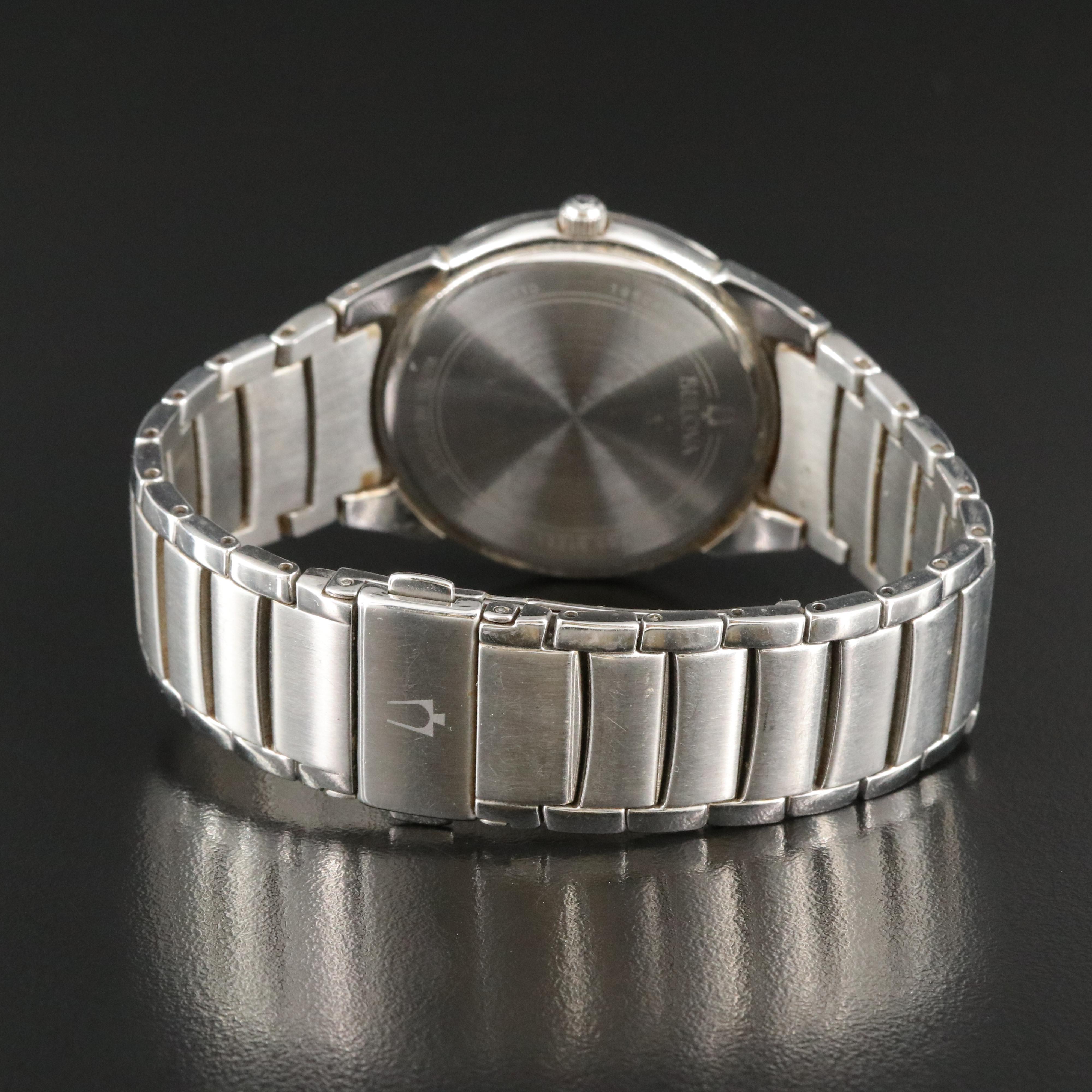 Bulova Silver Sunburst Dial Date 38mm Steel Quartz Watch | EBTH