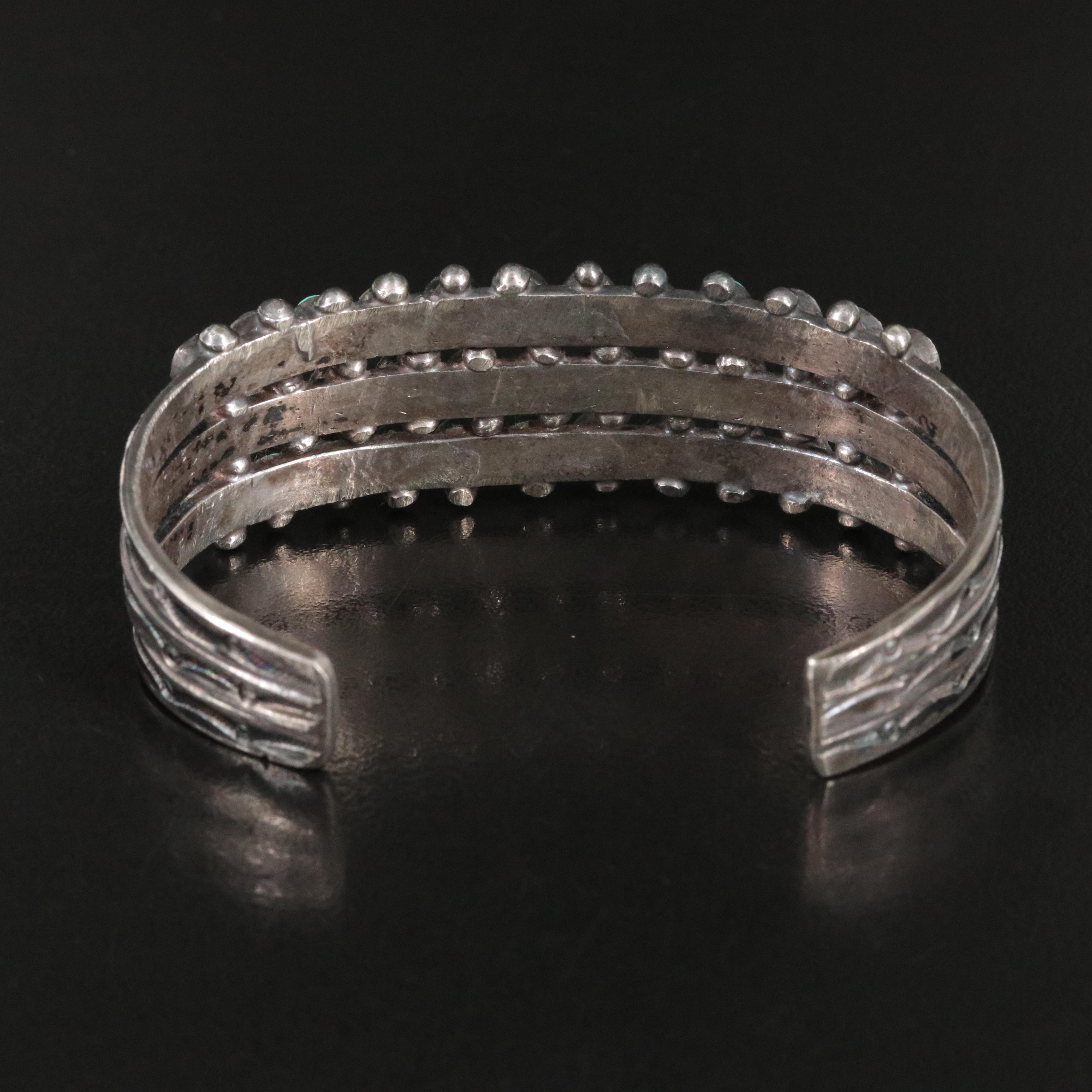 Southwestern 900 Silver and Turquoise Cuff Bracelet | EBTH