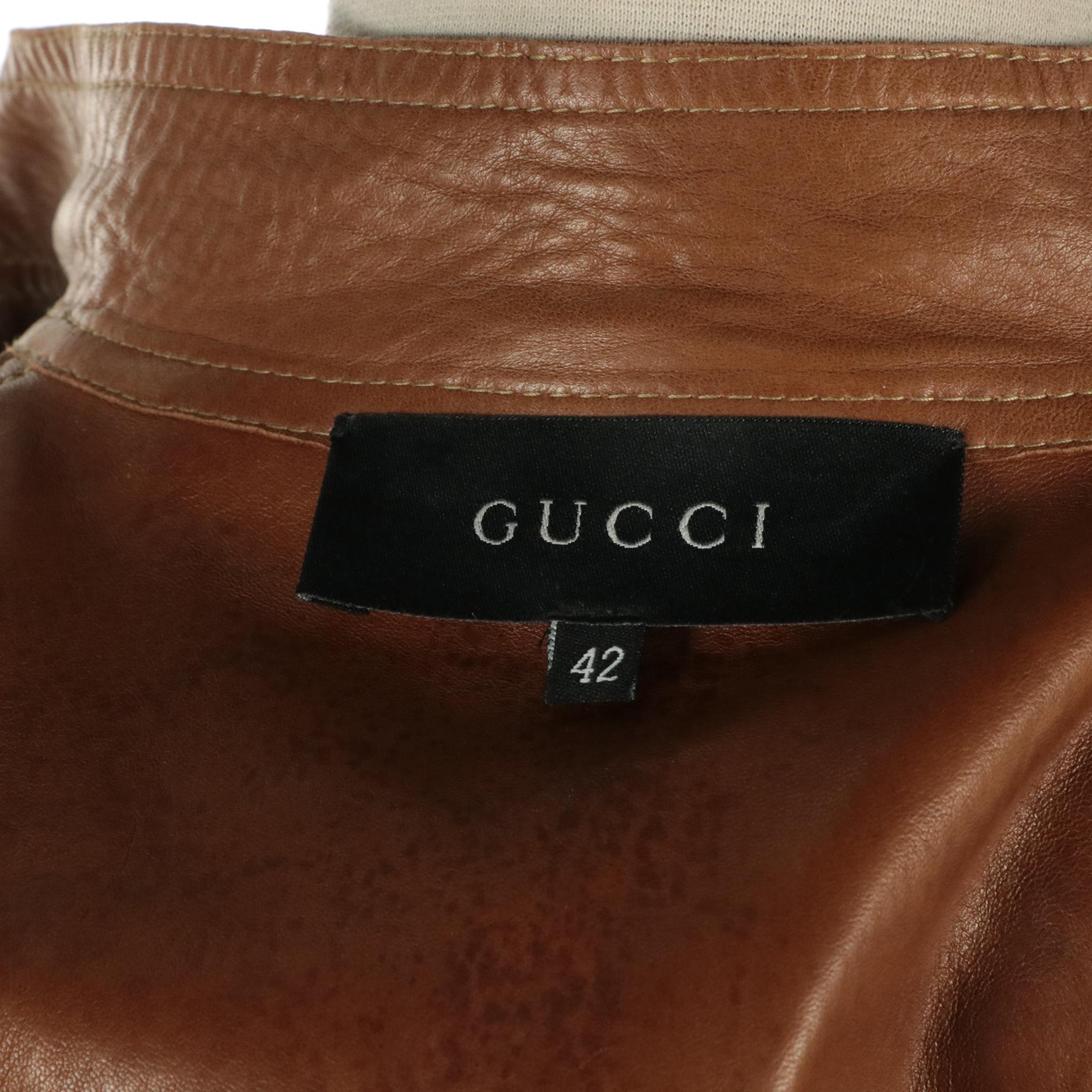 Gucci Moto Zip Jacket in GG Canvas and Leather Trim, With Tag | EBTH
