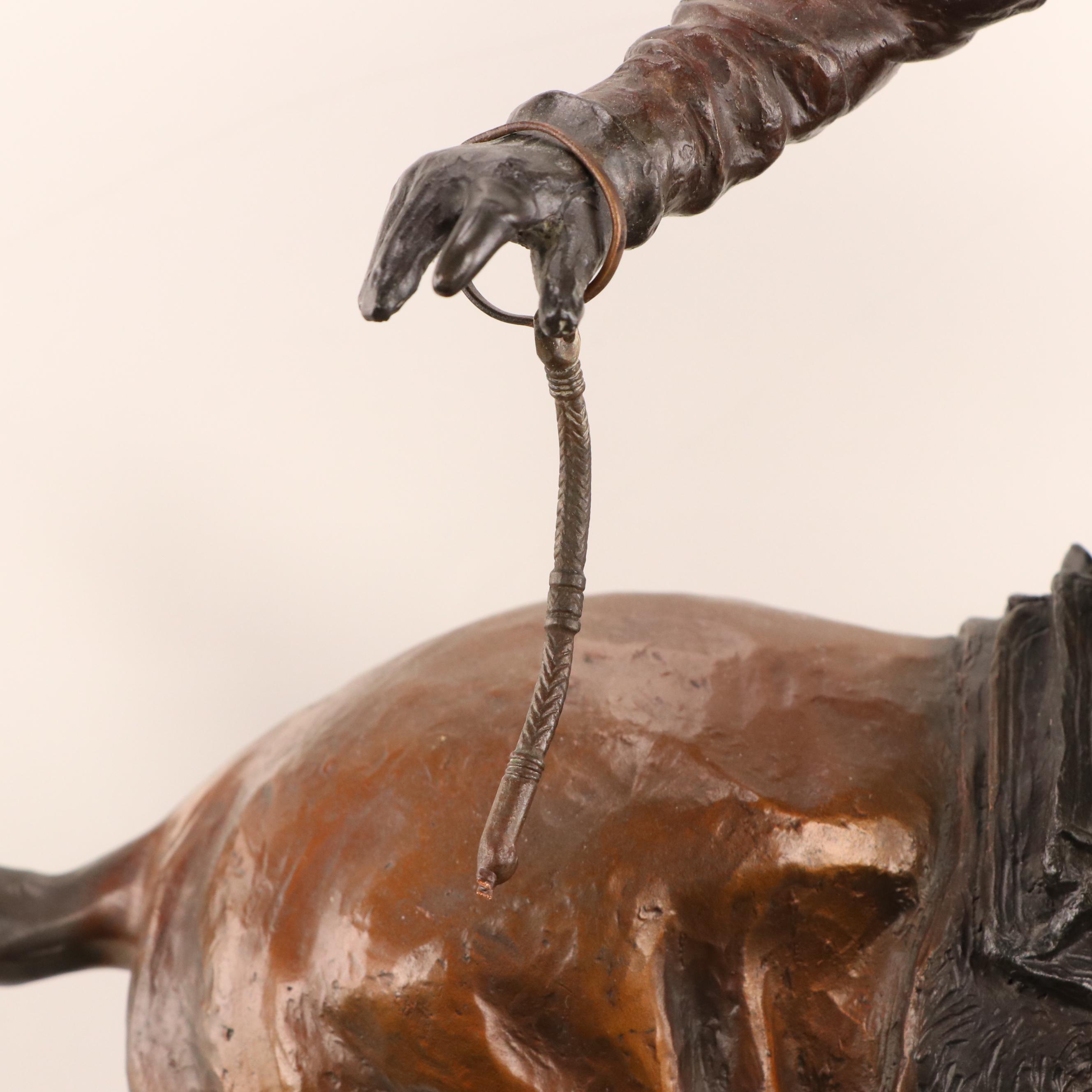 Tom Knapp Bronze Sculpture After Frederic Remington "Cowboy" and Book ...