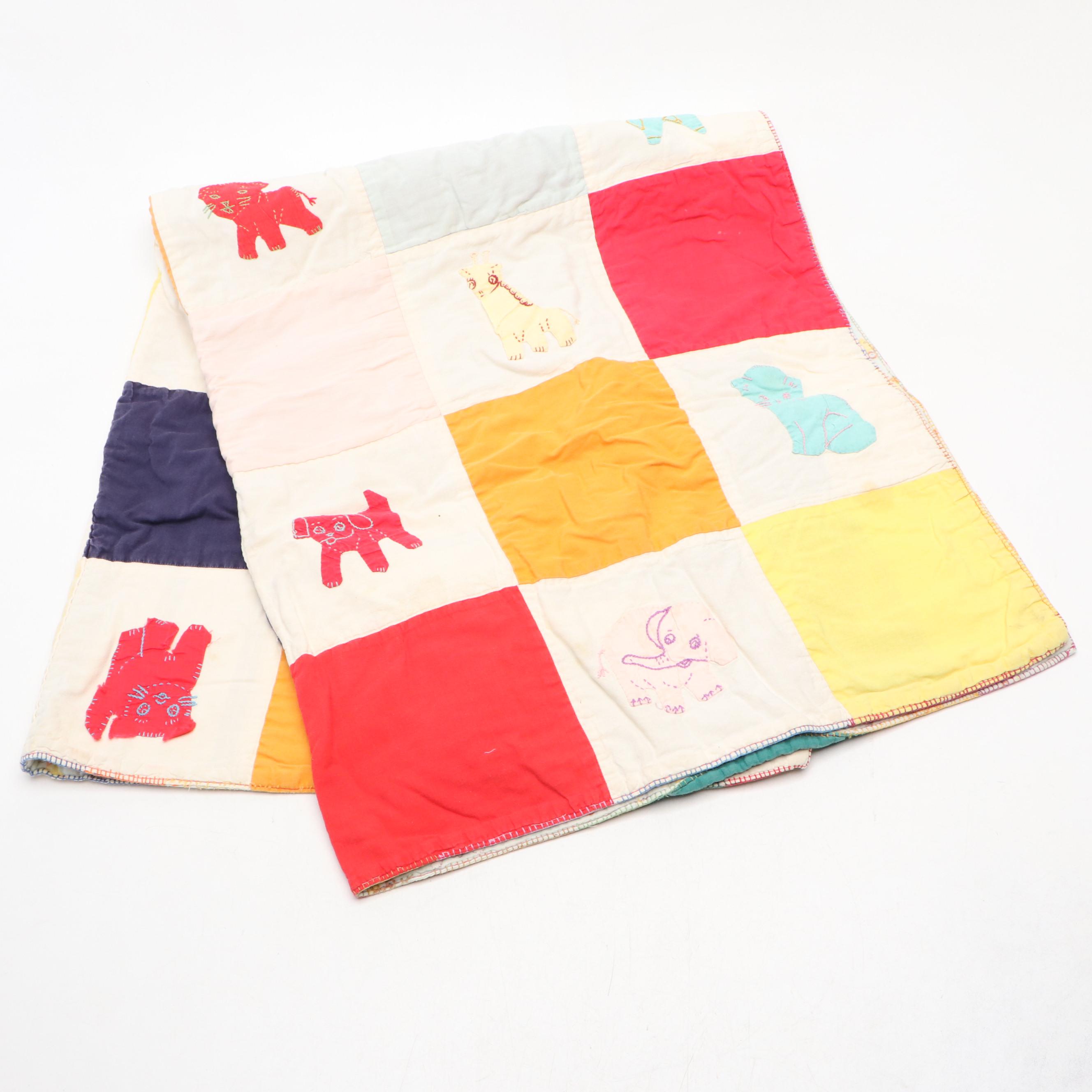 Metal Pie Carrier with Applique Baby Quilt, Tulle and Other Table ...