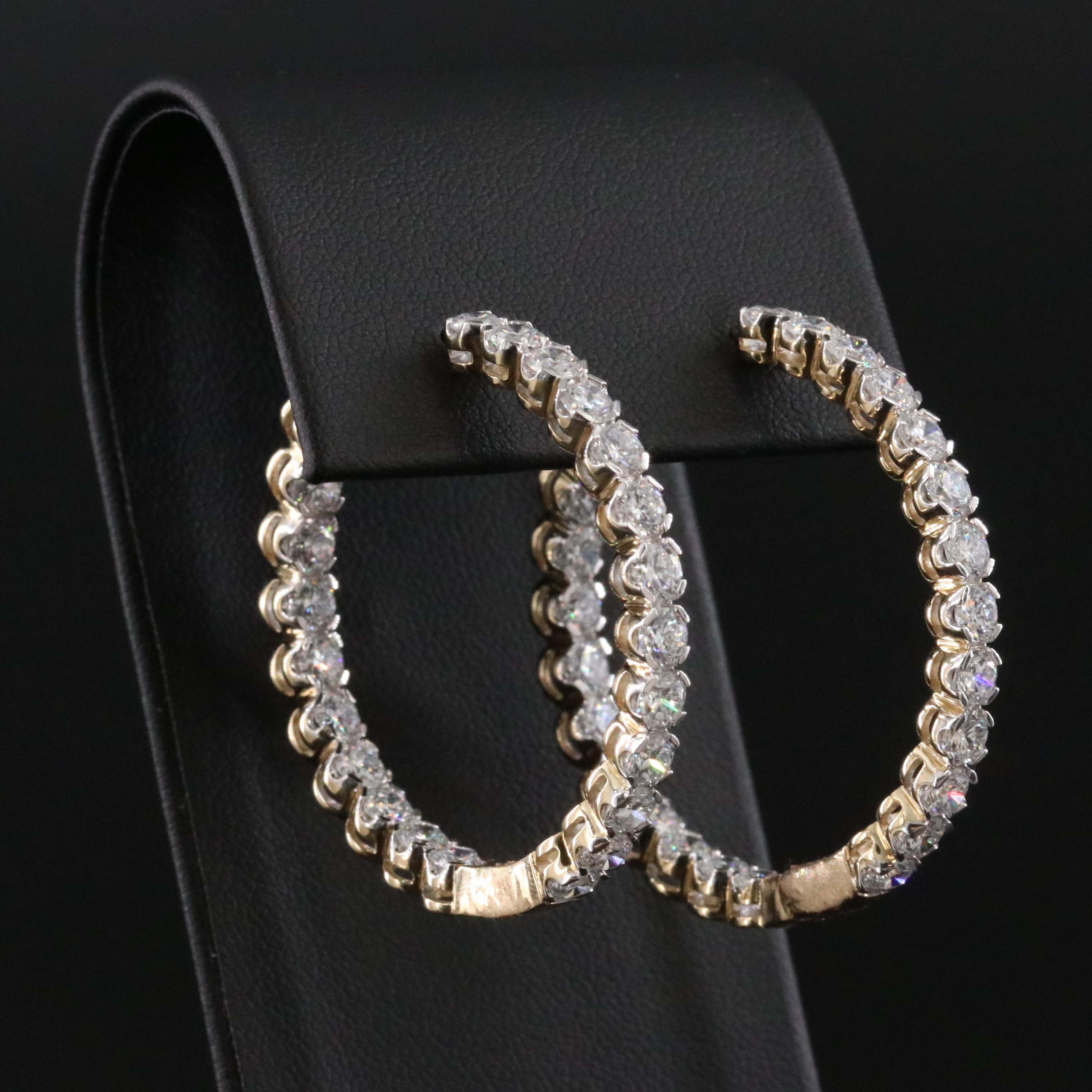 14K 7.08 CTW Lab Grown Diamond Inside-Out Hoop Earrings | EBTH