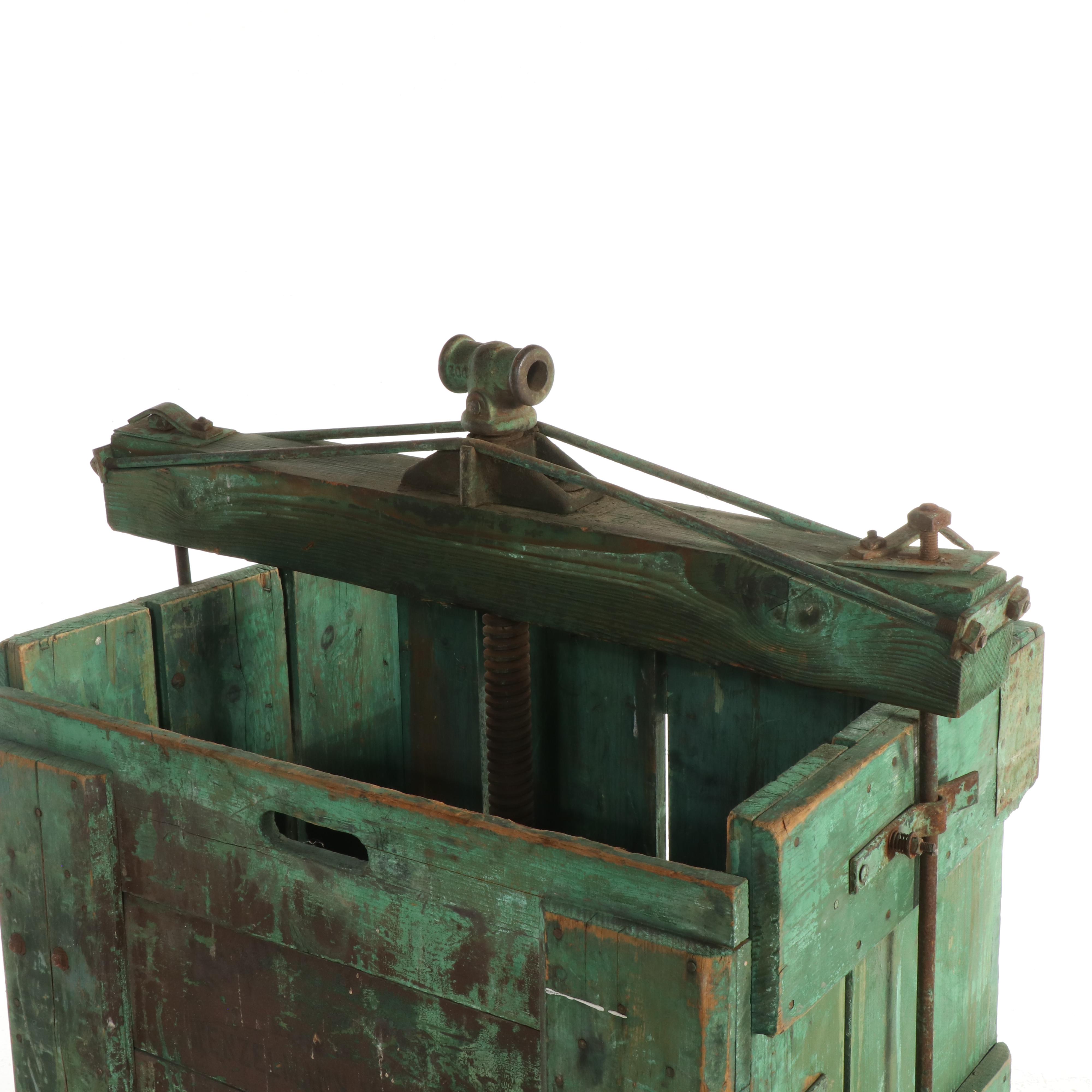 Primitive Painted Wood Hay Baler, Early 20th Century | EBTH