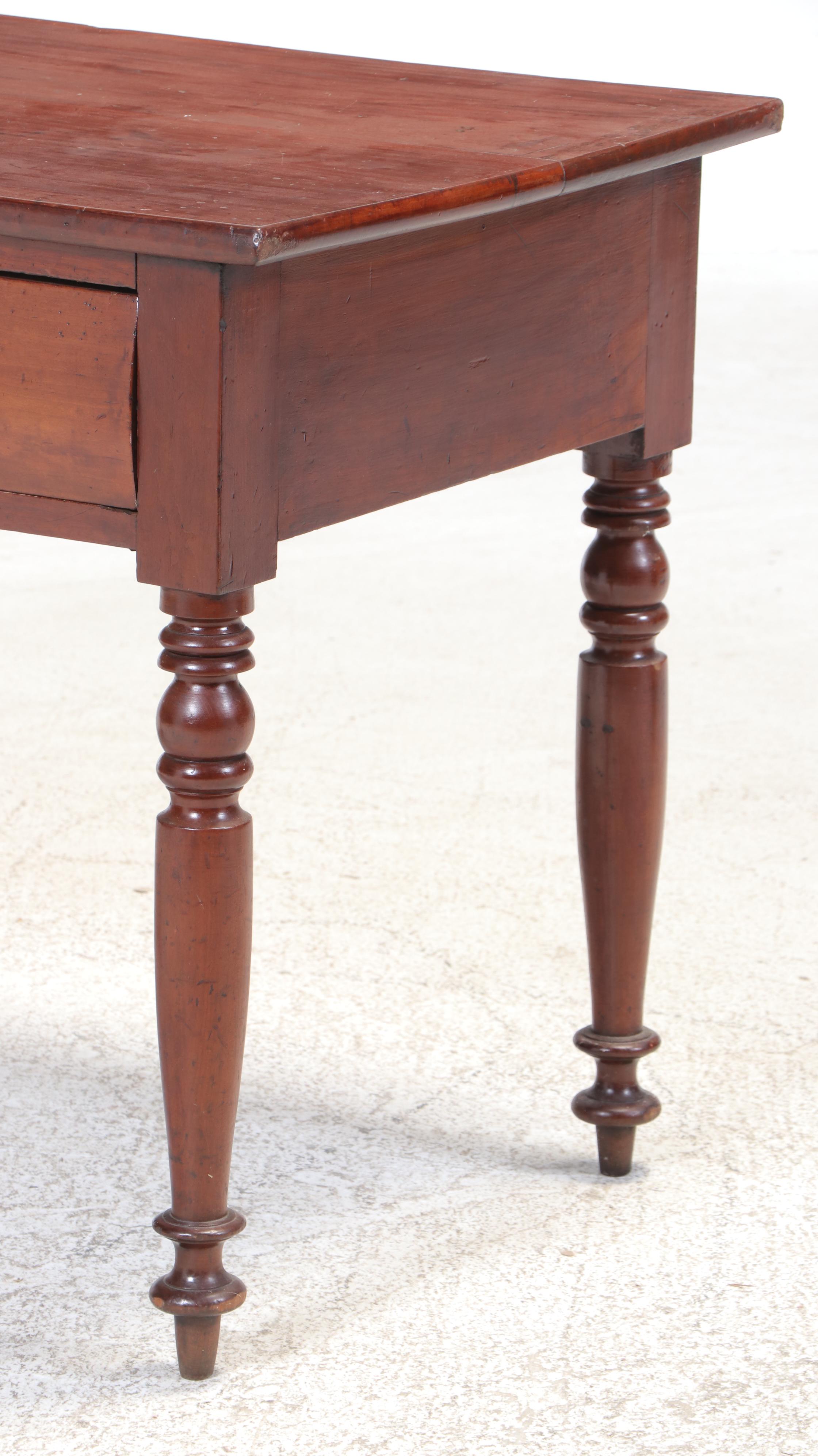 American Primitive Cherrywood Work Table, 19th Century | EBTH