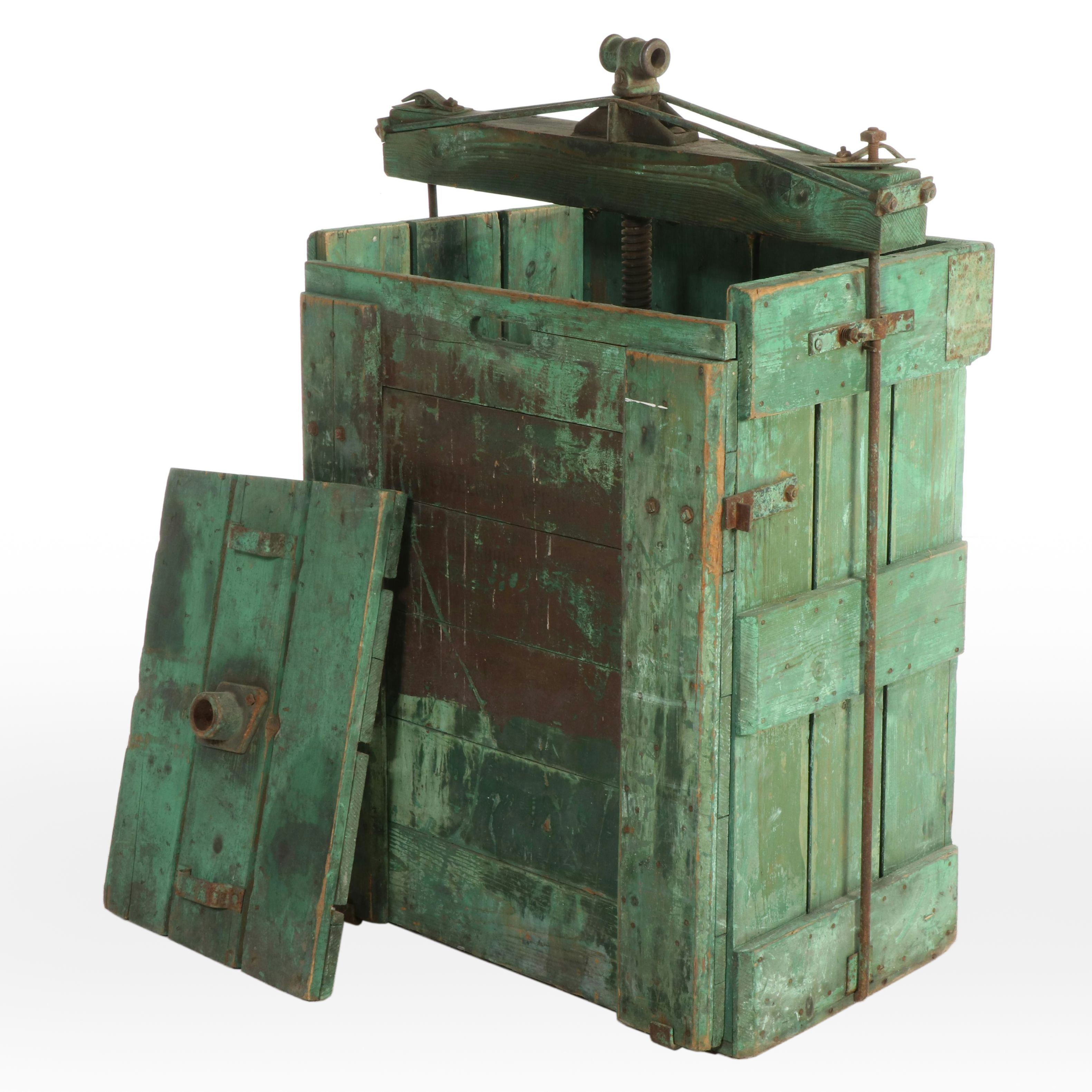 Primitive Painted Wood Hay Baler, Early 20th Century | EBTH