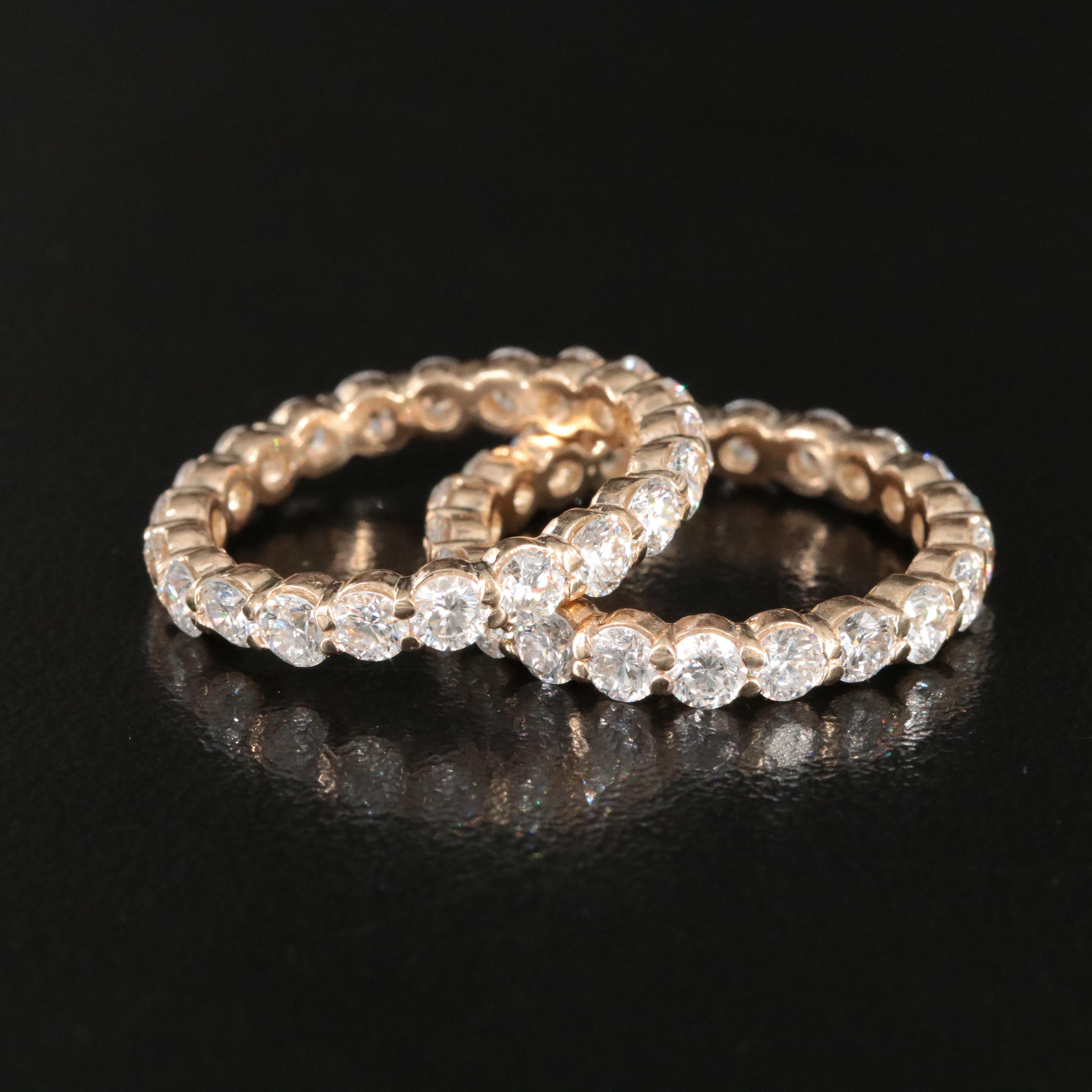 14K 4.20 CTW Lab Grown Diamond Stacking Eternity Bands | EBTH