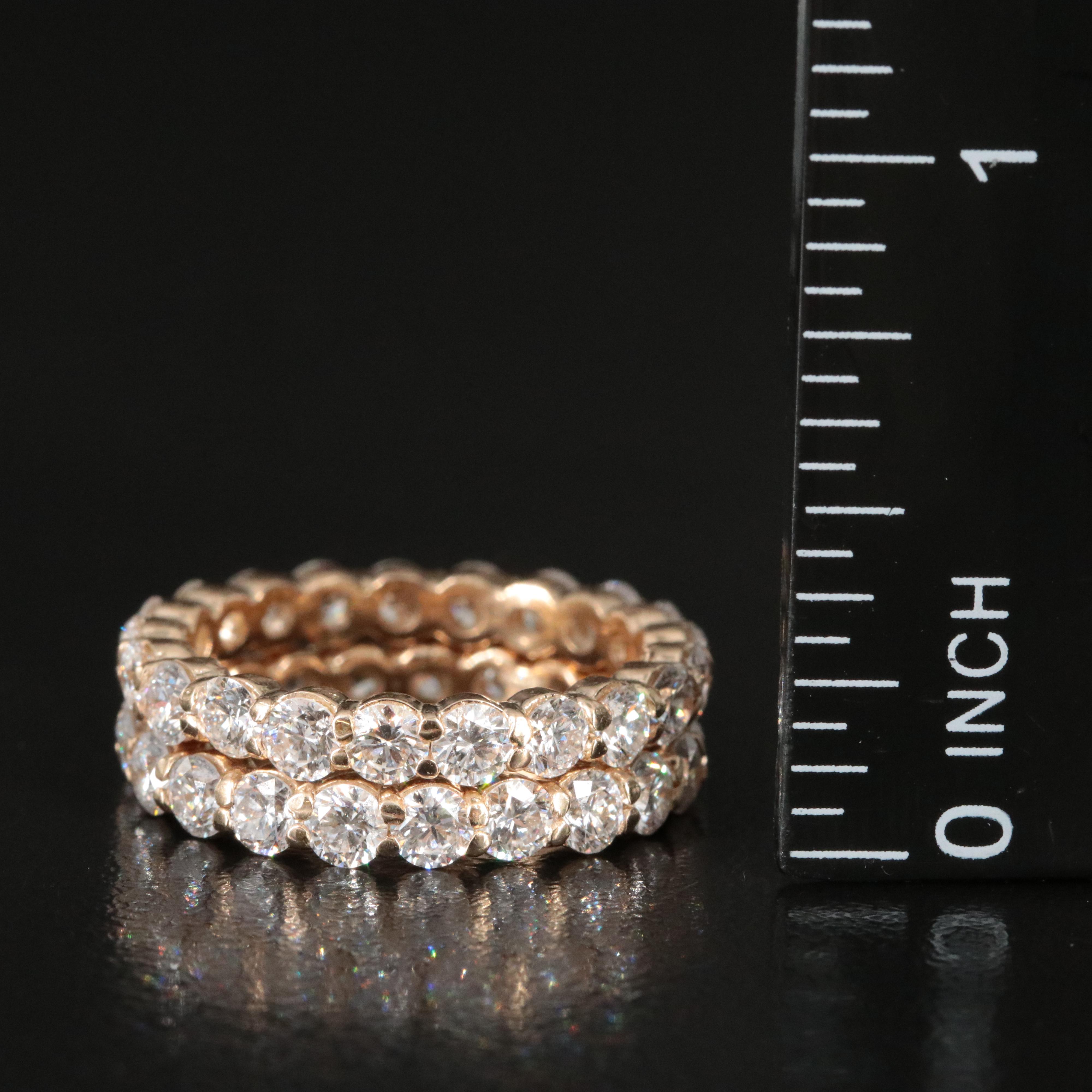 14K 4.20 CTW Lab Grown Diamond Stacking Eternity Bands | EBTH
