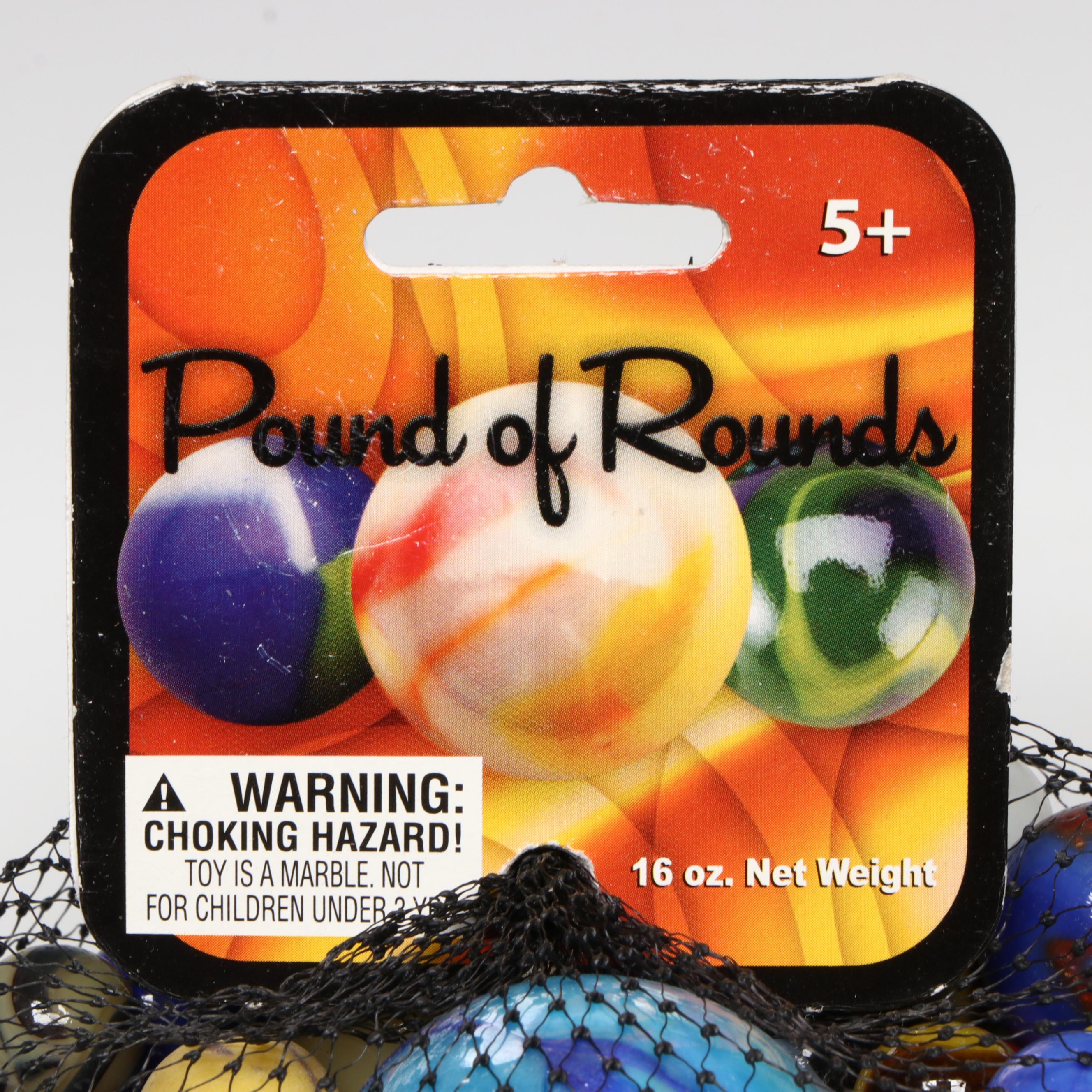 Mega Marbles Pound of Rounds Net Bags of Glass Vacor Marbles with ...