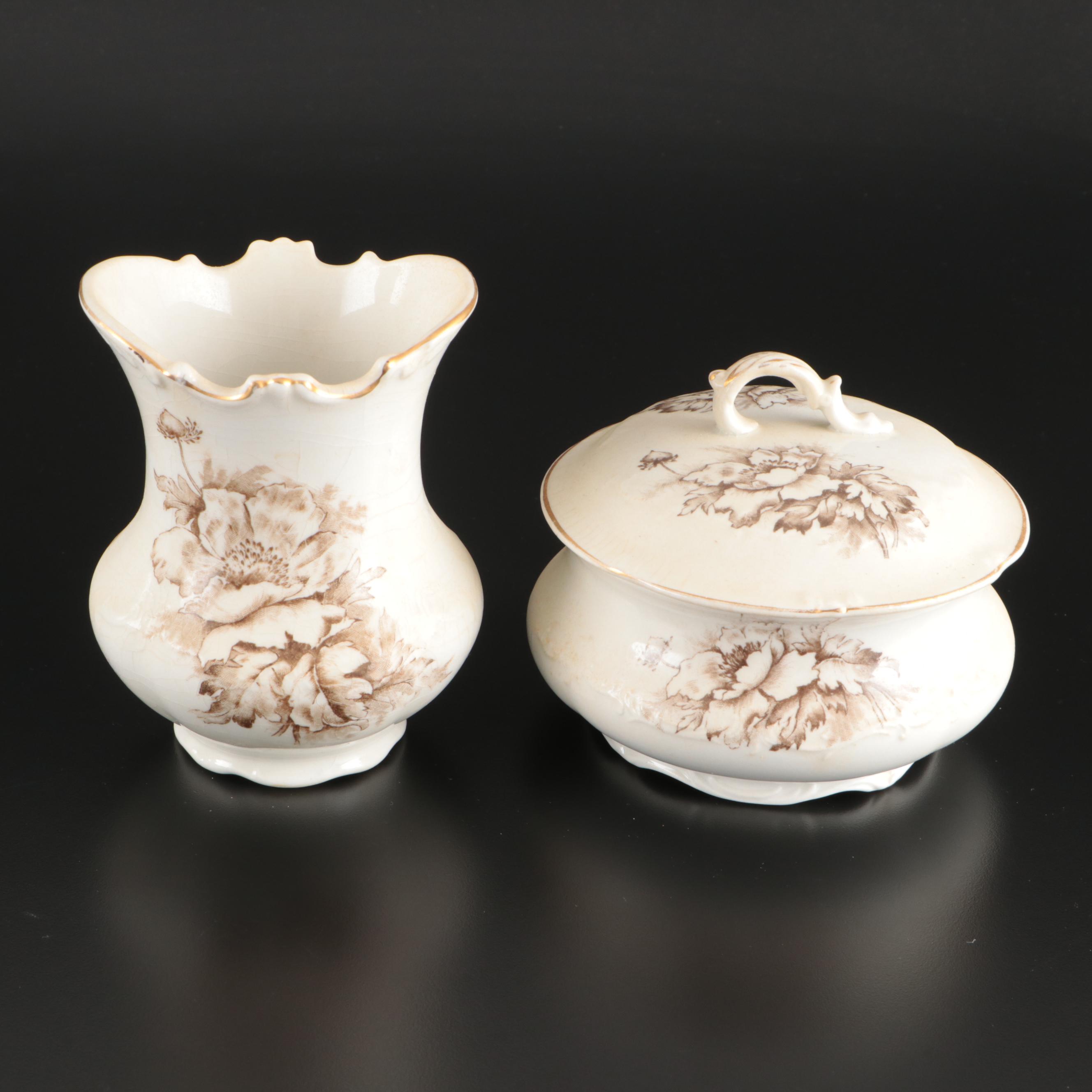 Knowles, Taylor & Knowles American Eathernware Chamberware Set, Antique ...