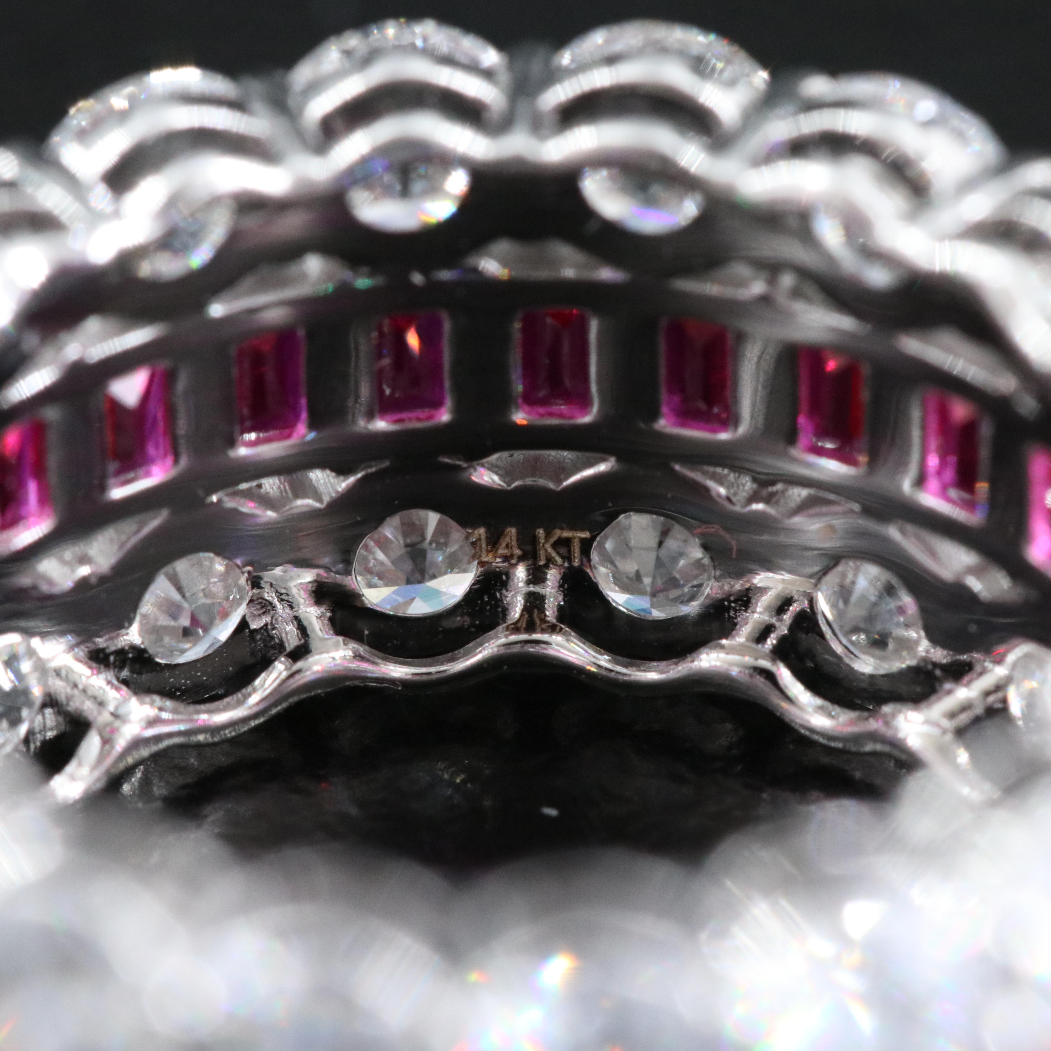 14K 2.91 CTW Ruby and 6.94 CTW Lab Grown Diamond Eternity Band | EBTH
