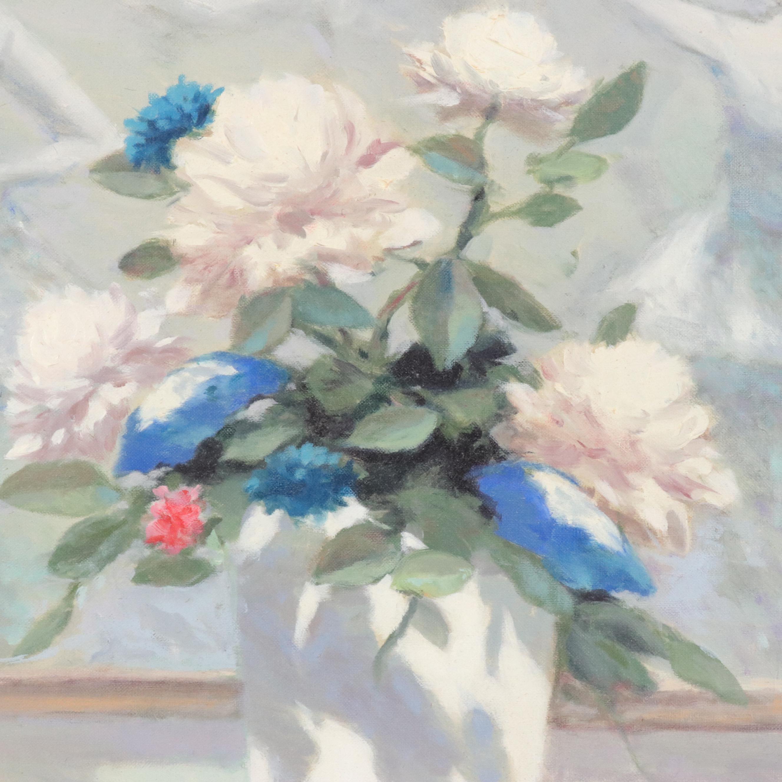 Andre Gisson Oil Painting of Still Life in Gallery Interior | EBTH