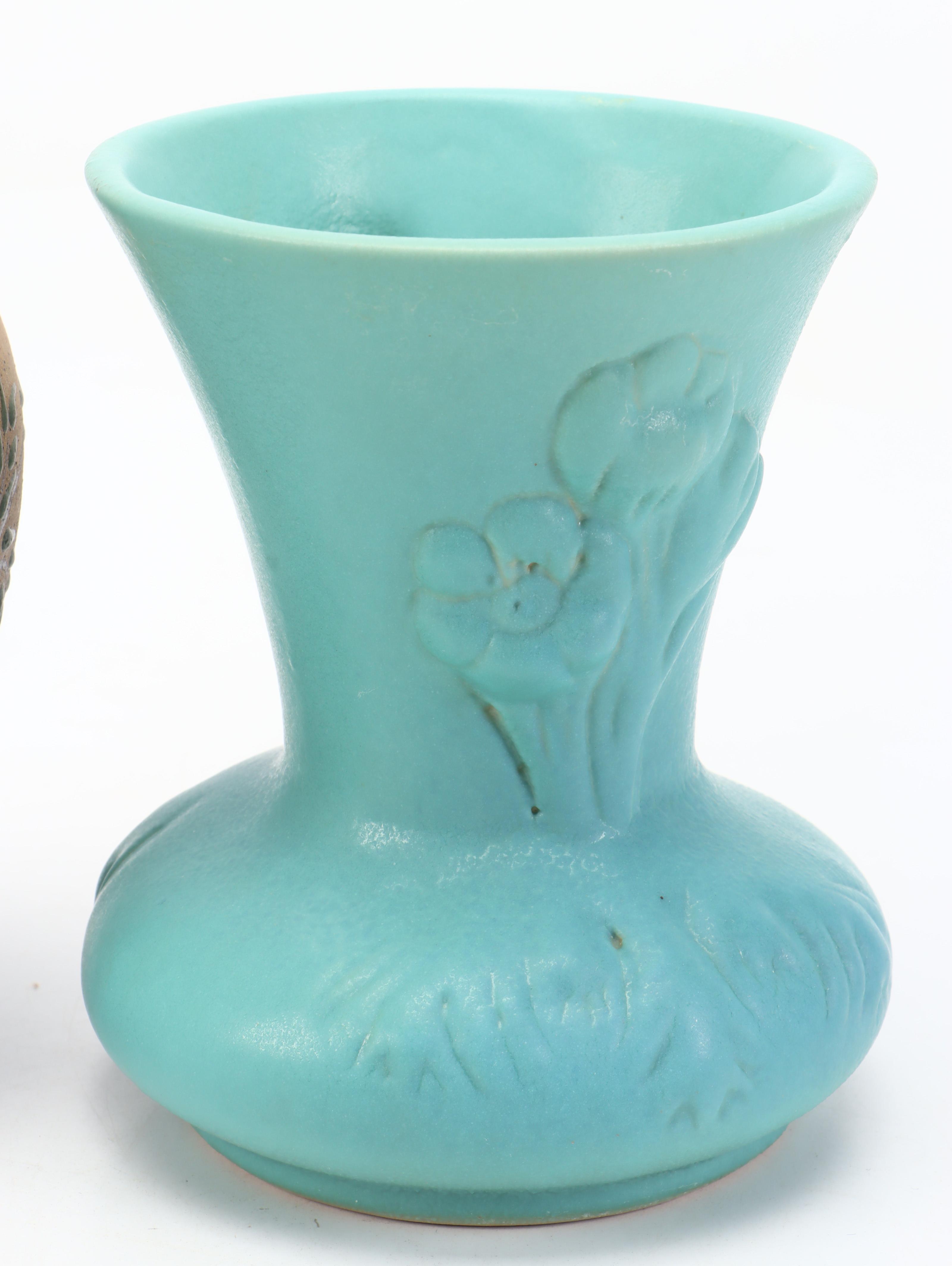 Van Briggle with Other Art Pottery Vases and Bowl | EBTH