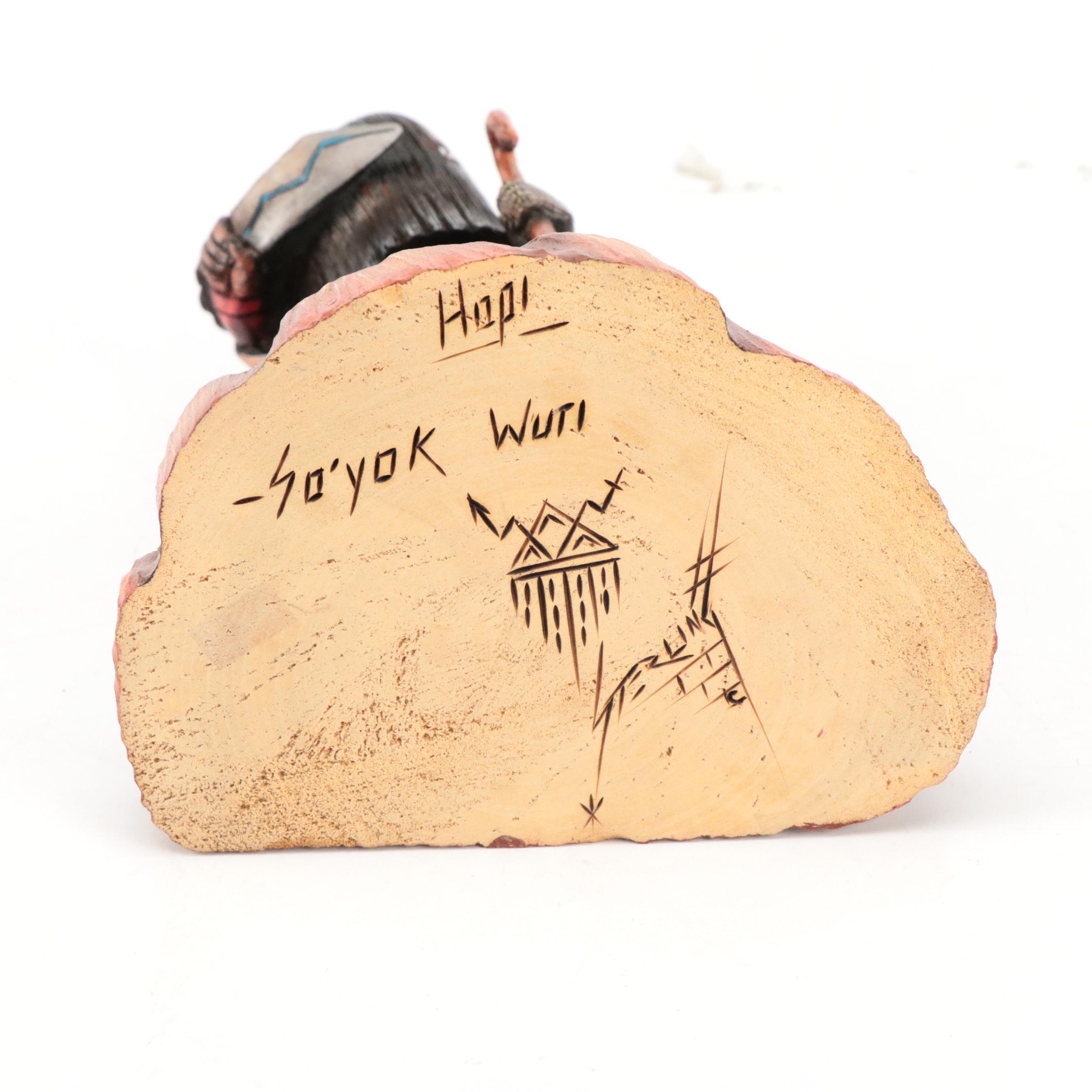 Hopi Hand-Carved Polychrome "So'yok Wuti" Ogre Woman Wood Kachina Doll ...