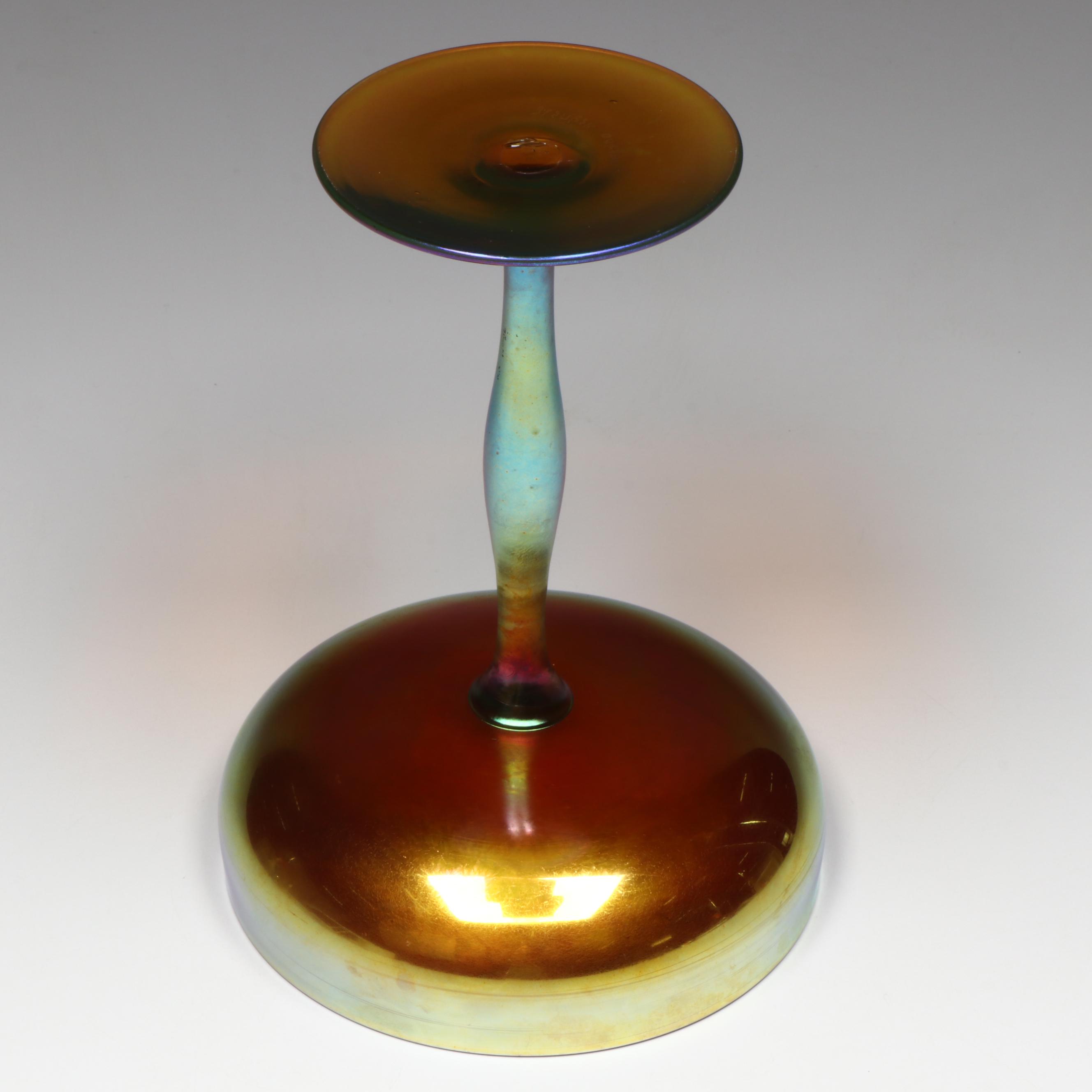 Steuben Gold Aurene Iridescent Art Glass Compote, Early 20th Century | EBTH