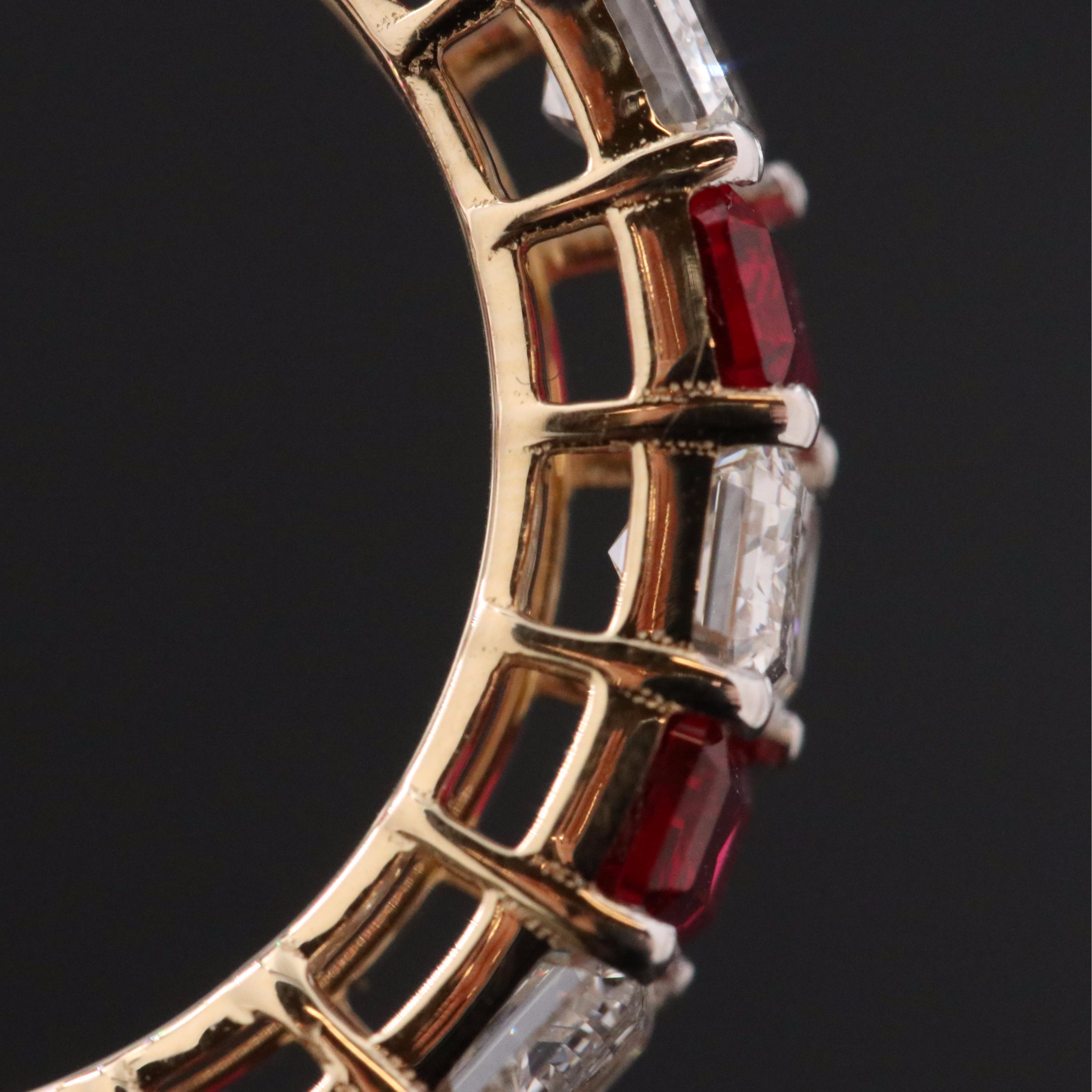 14K 3.52 CTW Ruby and 4.08 CTW Lab Grown Diamond Eternity Band | EBTH