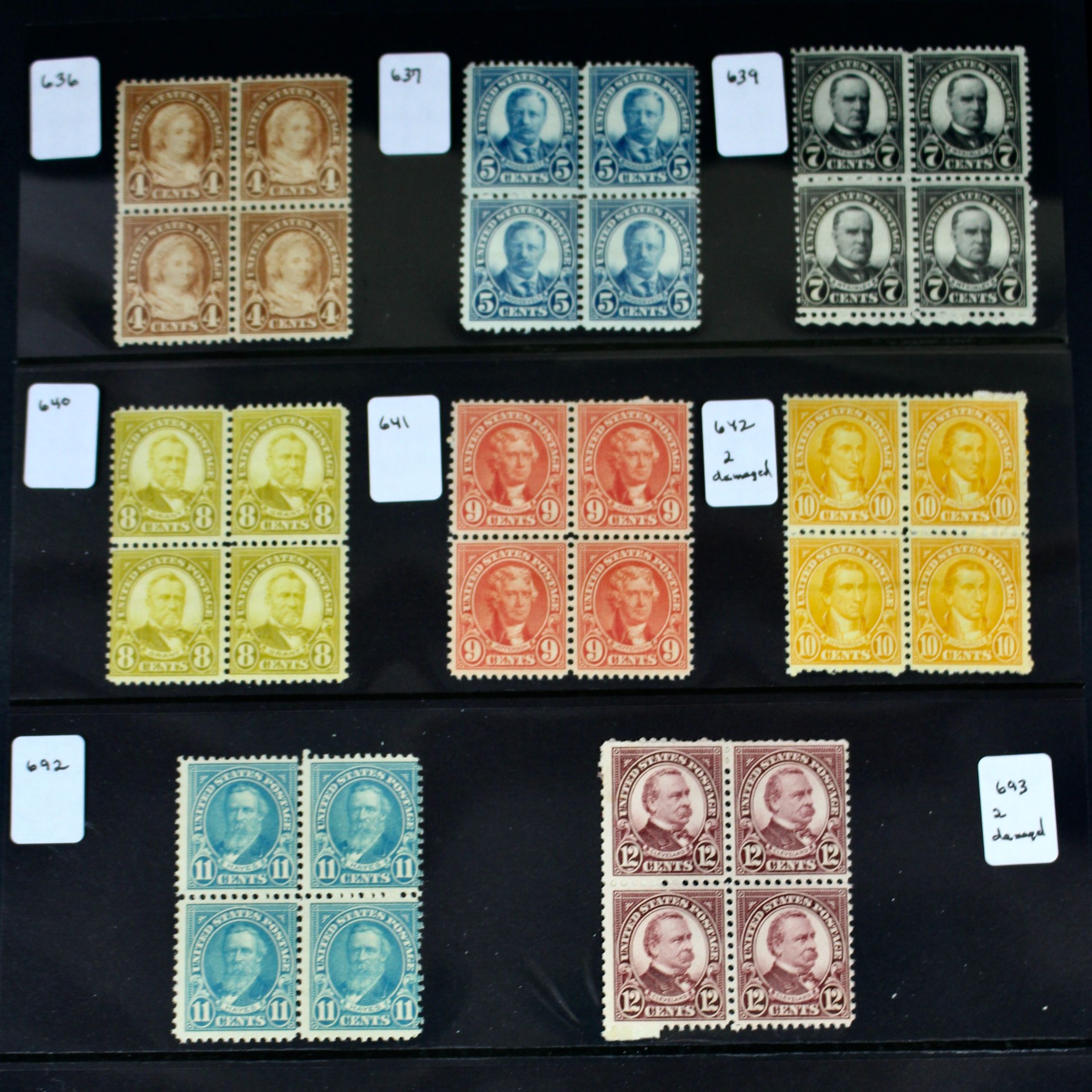 Ten Early Mint Condition U.S. Postage Stamp Blocks | EBTH