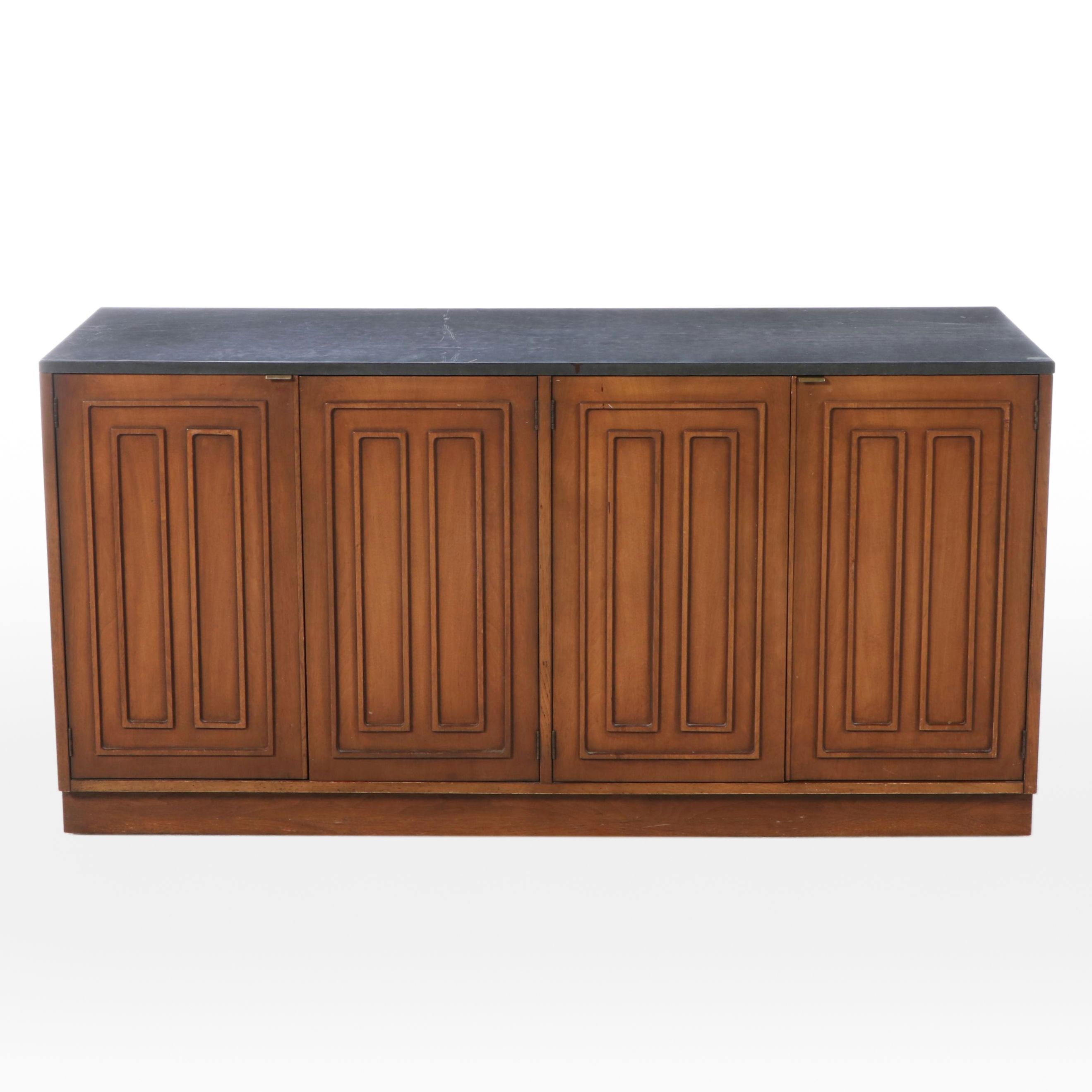 Broyhill Sculptra Collection Mid Century Modern Style Walnut and Slate ...