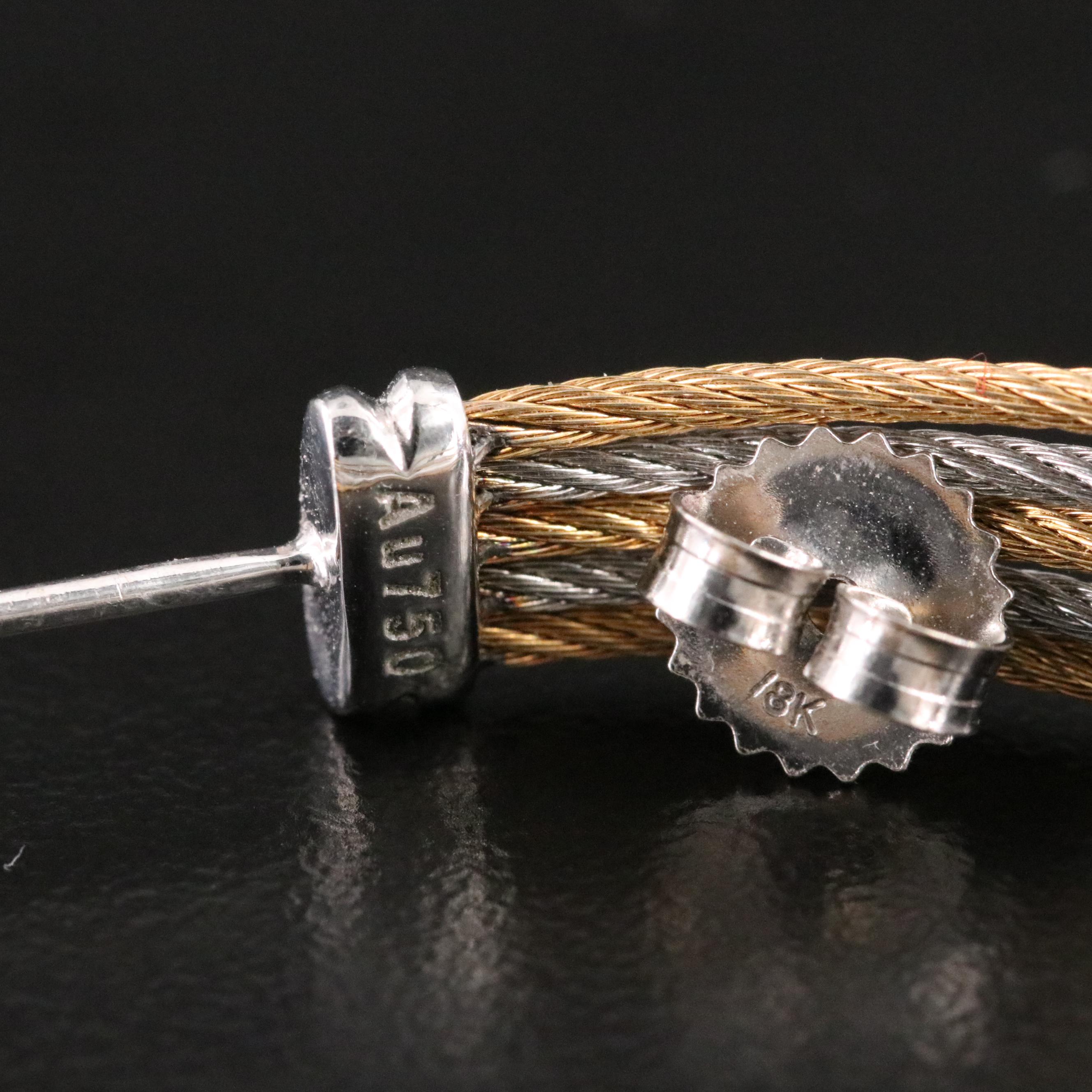 Charriol Stainless Steel Hoops with 18K Closures | EBTH