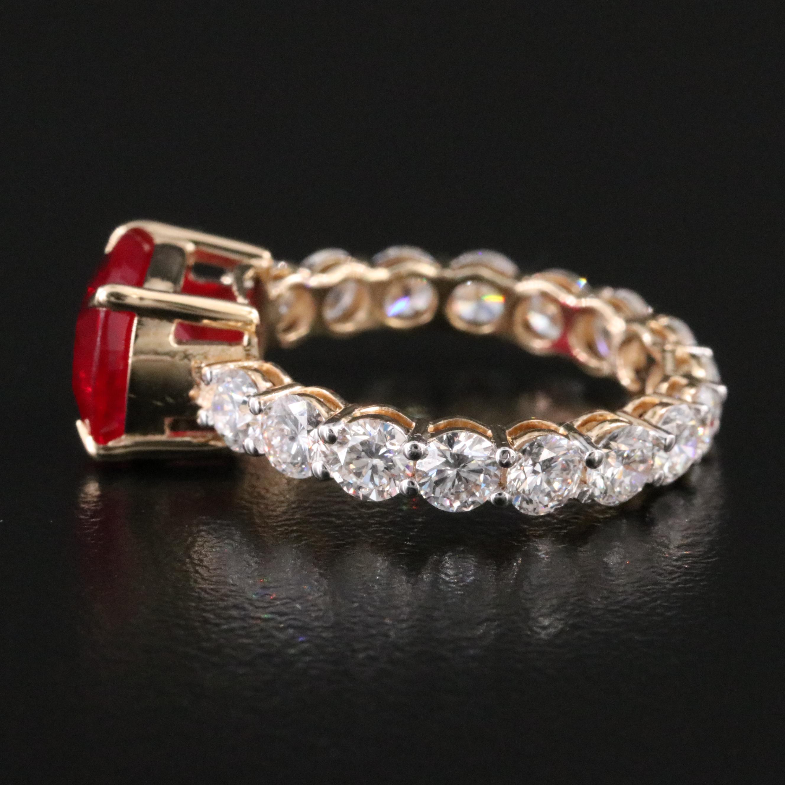 14K 5.57 CT Ruby and 2.35 CTW Lab Grown Diamond Ring | EBTH