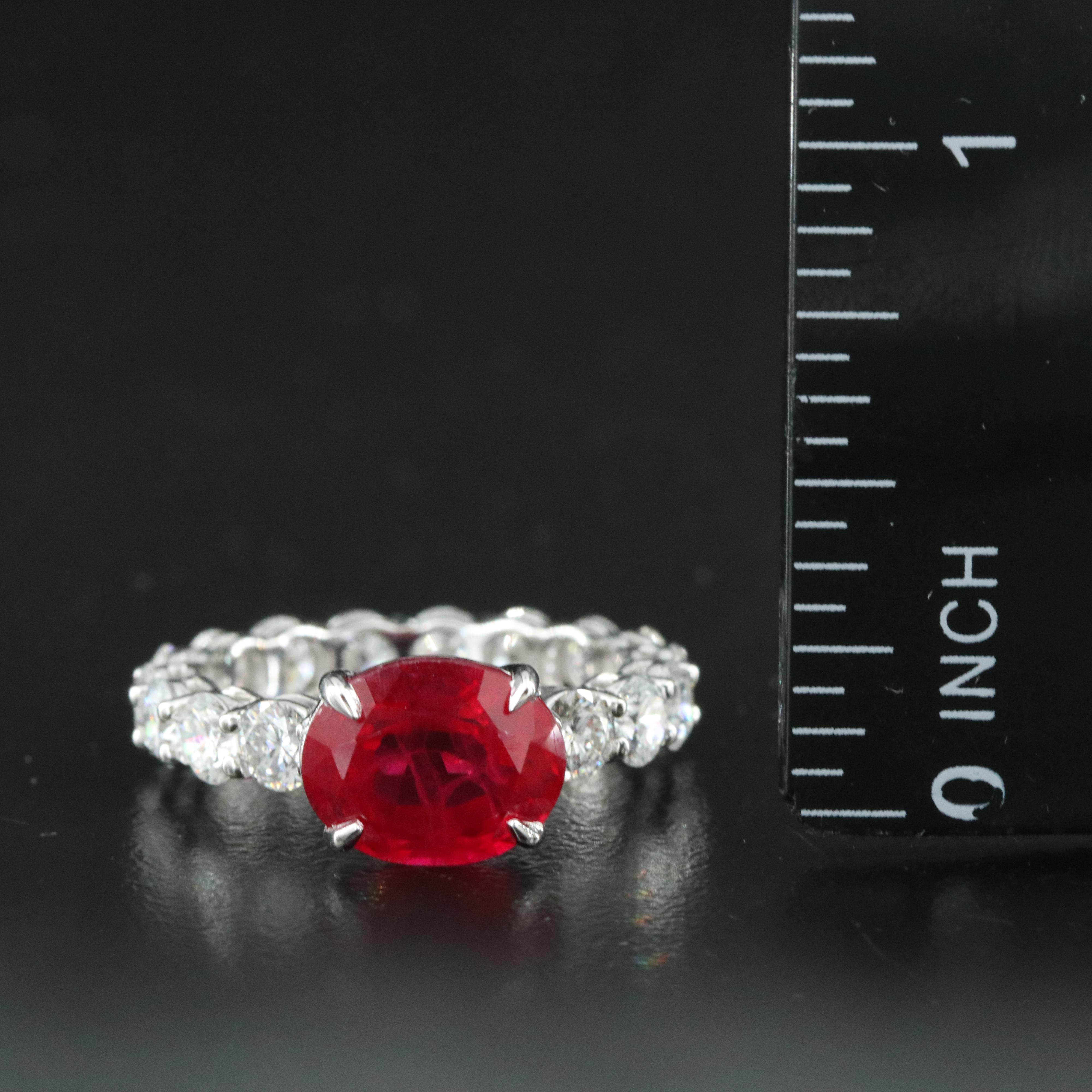 14K 3.85 CT Ruby and 2.78 CTW Lab Grown Diamond Ring | EBTH