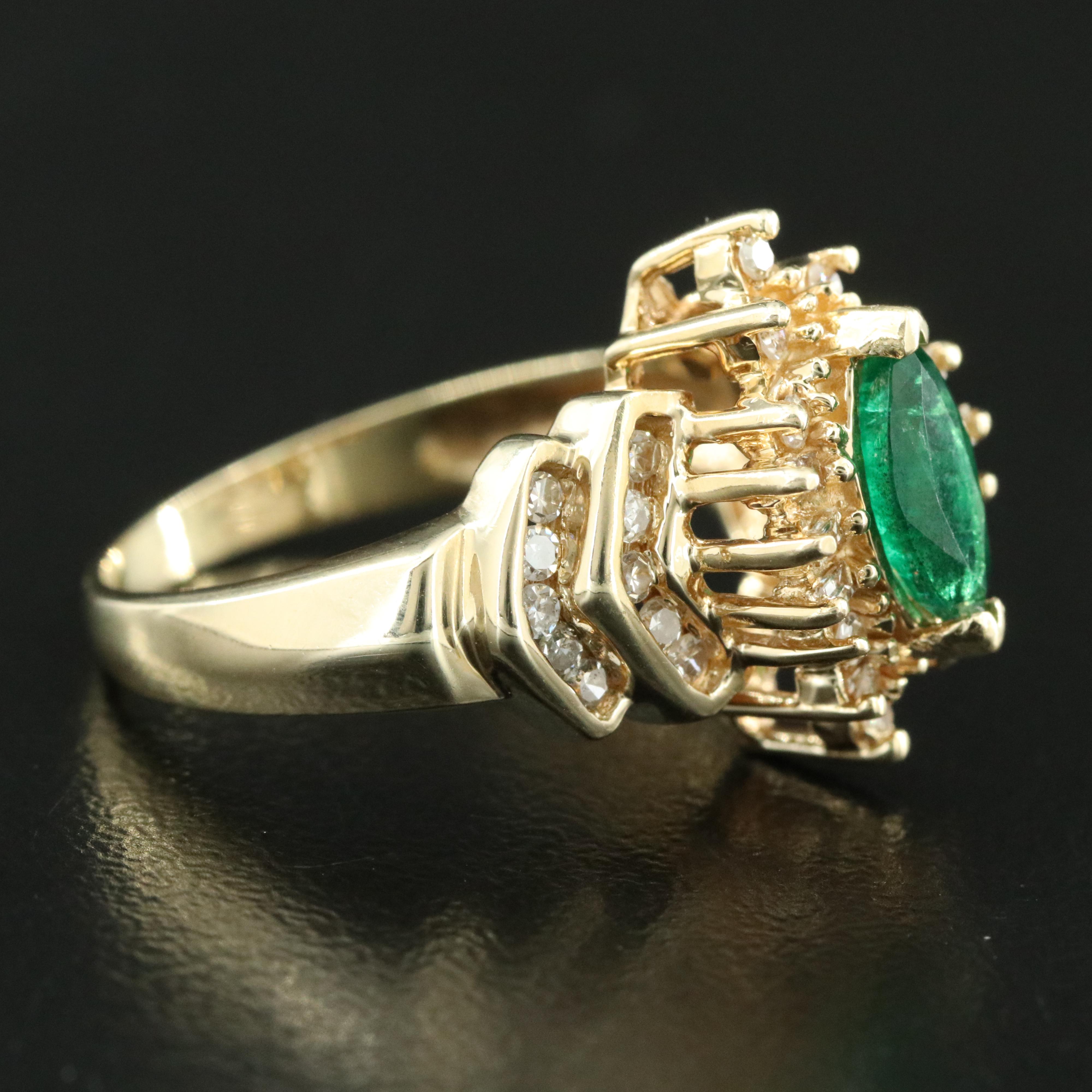 14K Emerald and Diamond Ring | EBTH