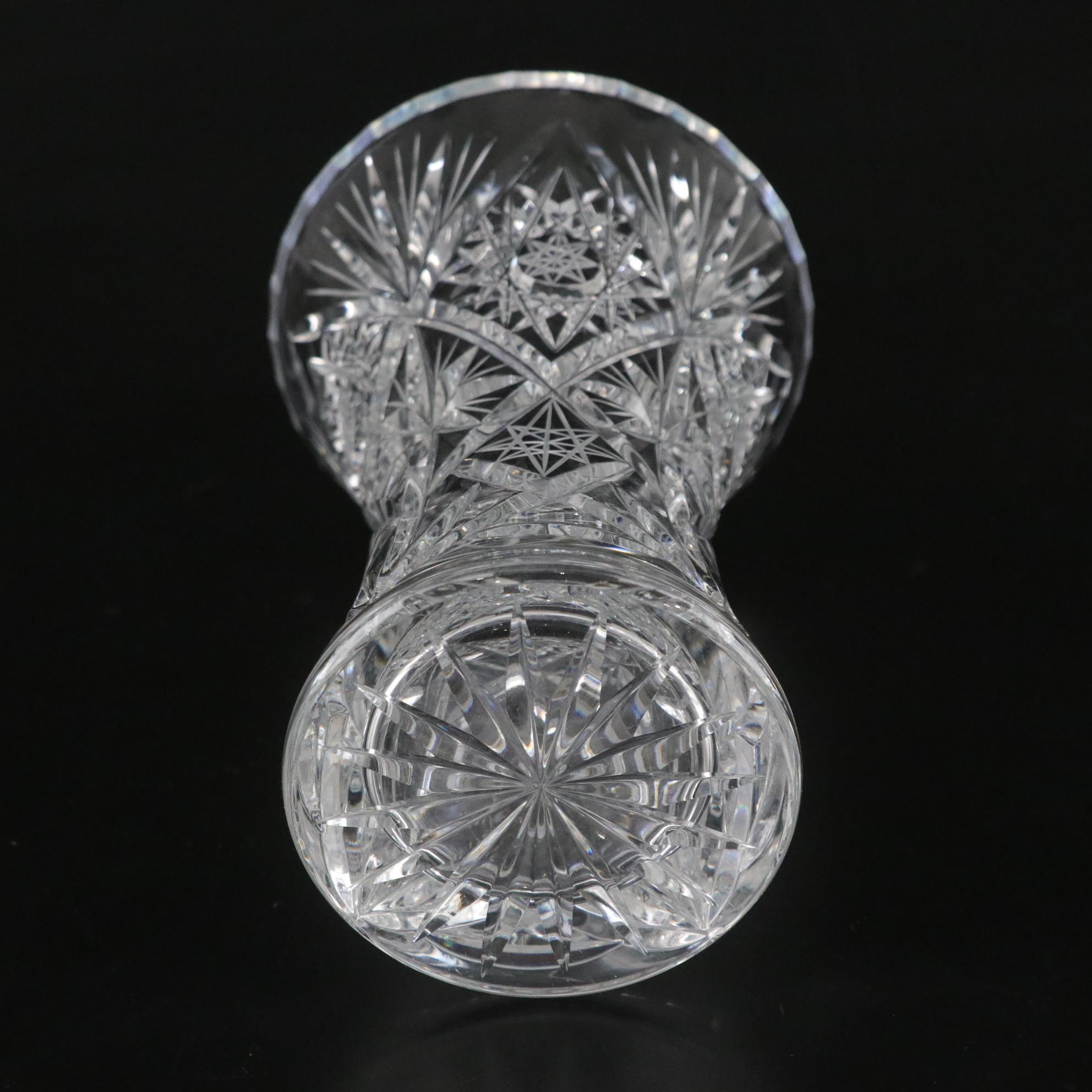 Three Lead Crystal Vases Featuring Hobstars and Cross-Hatch Motifs | EBTH