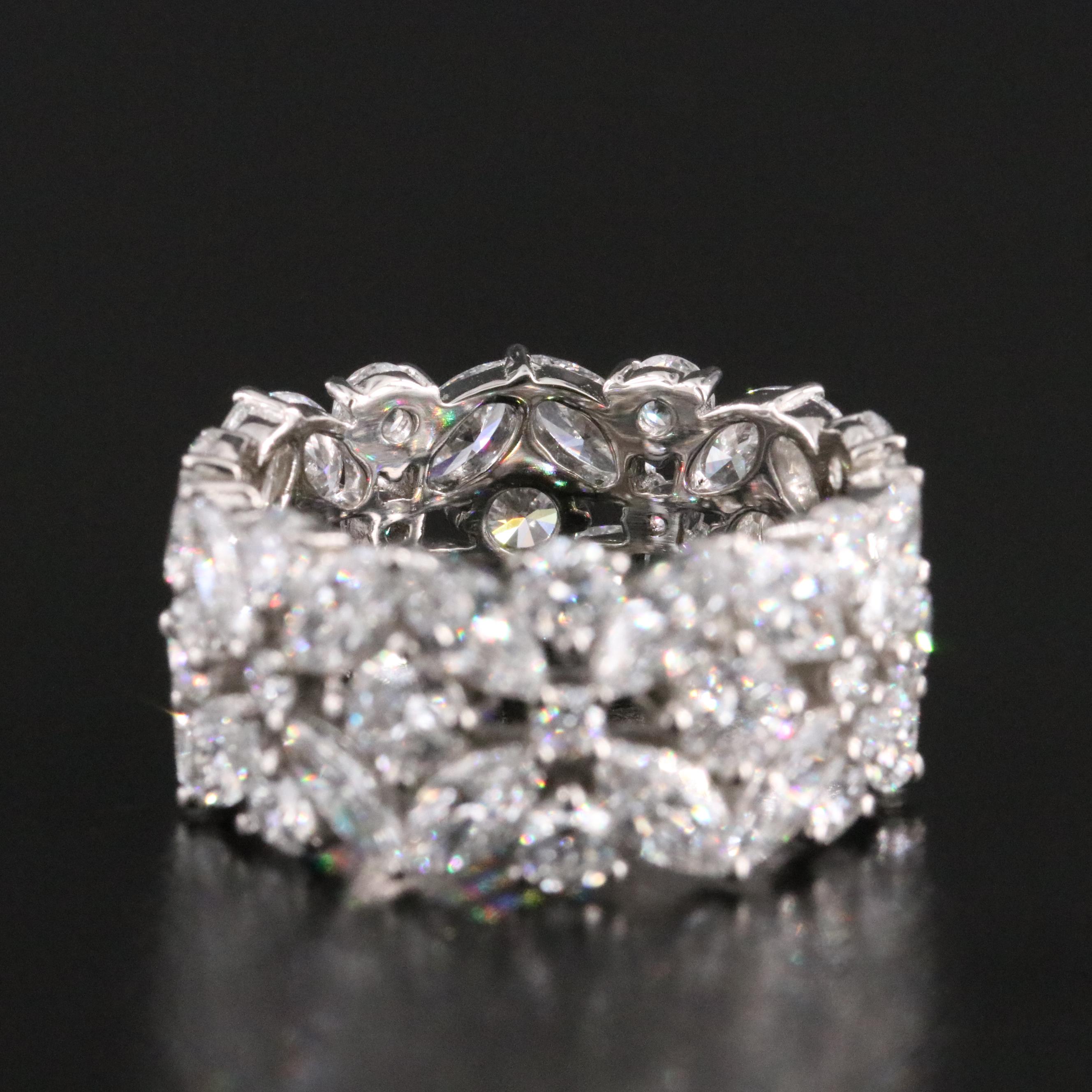 Platinum 6.58 CTW Lab Grown Diamond Flower Eternity Band | EBTH