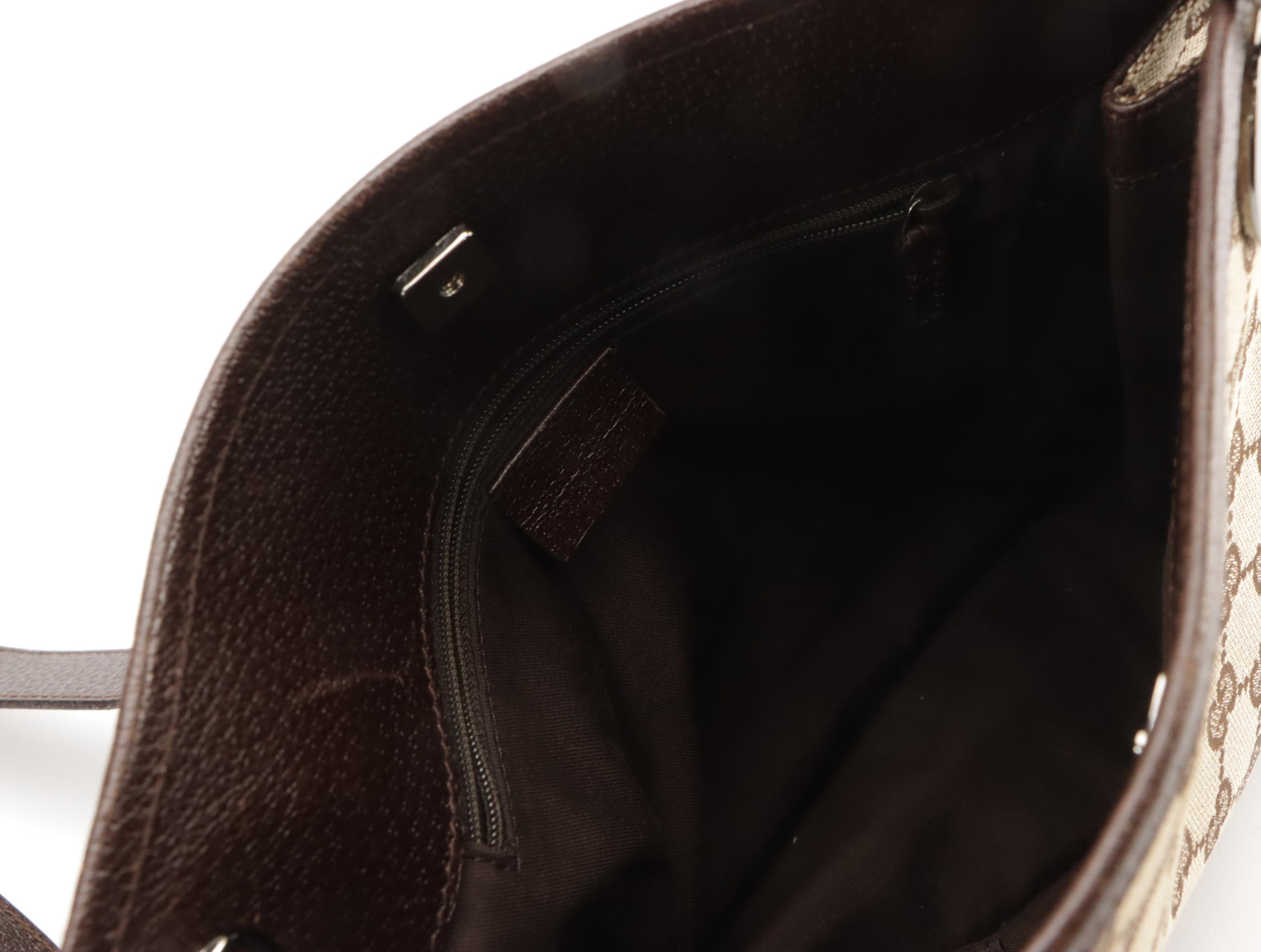 Gucci Eclipse GG Canvas and Brown Leather Shoulder Bag | EBTH