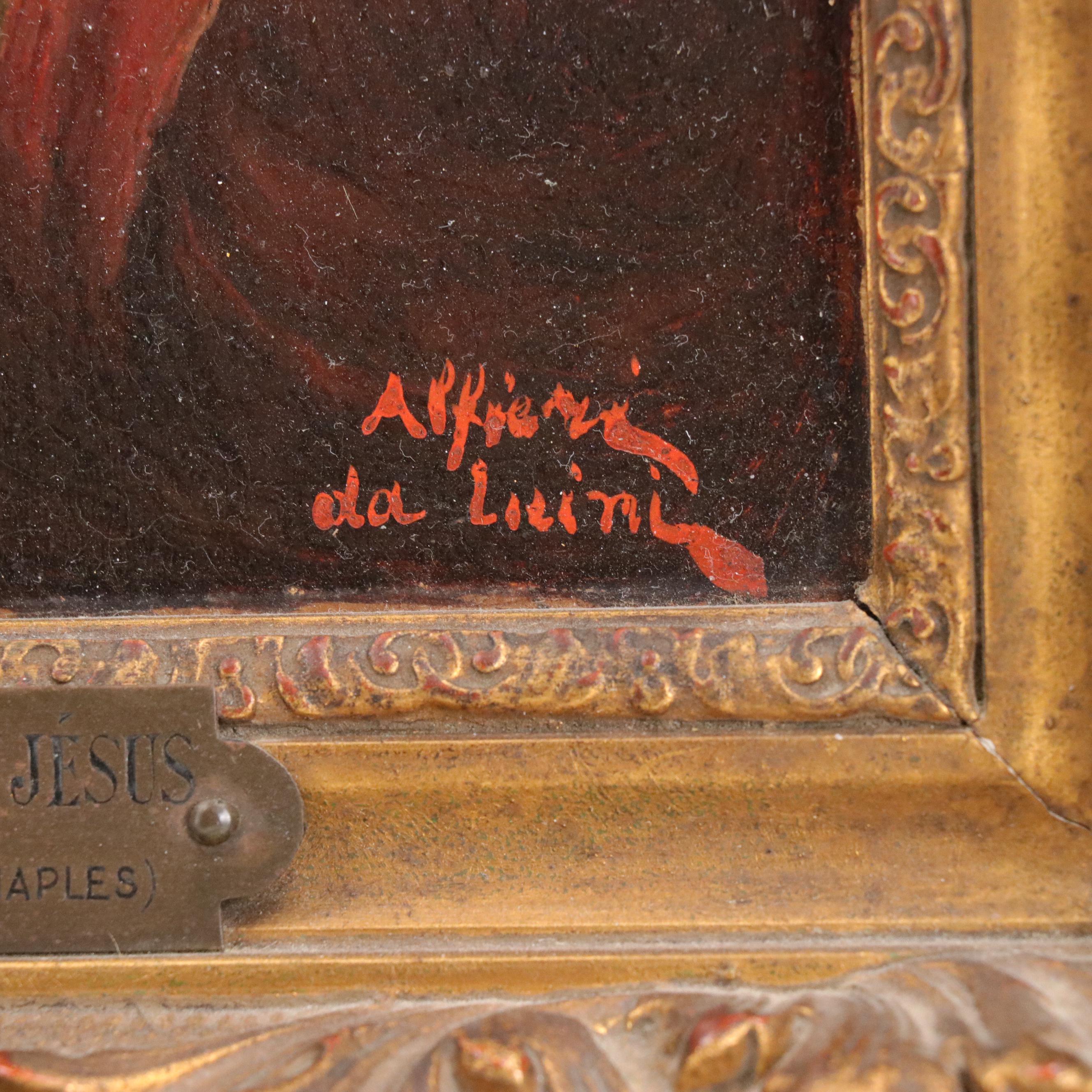 G. Alfieri Virgin and Infant Artist Copy Oil Painting After Luino Luini ...