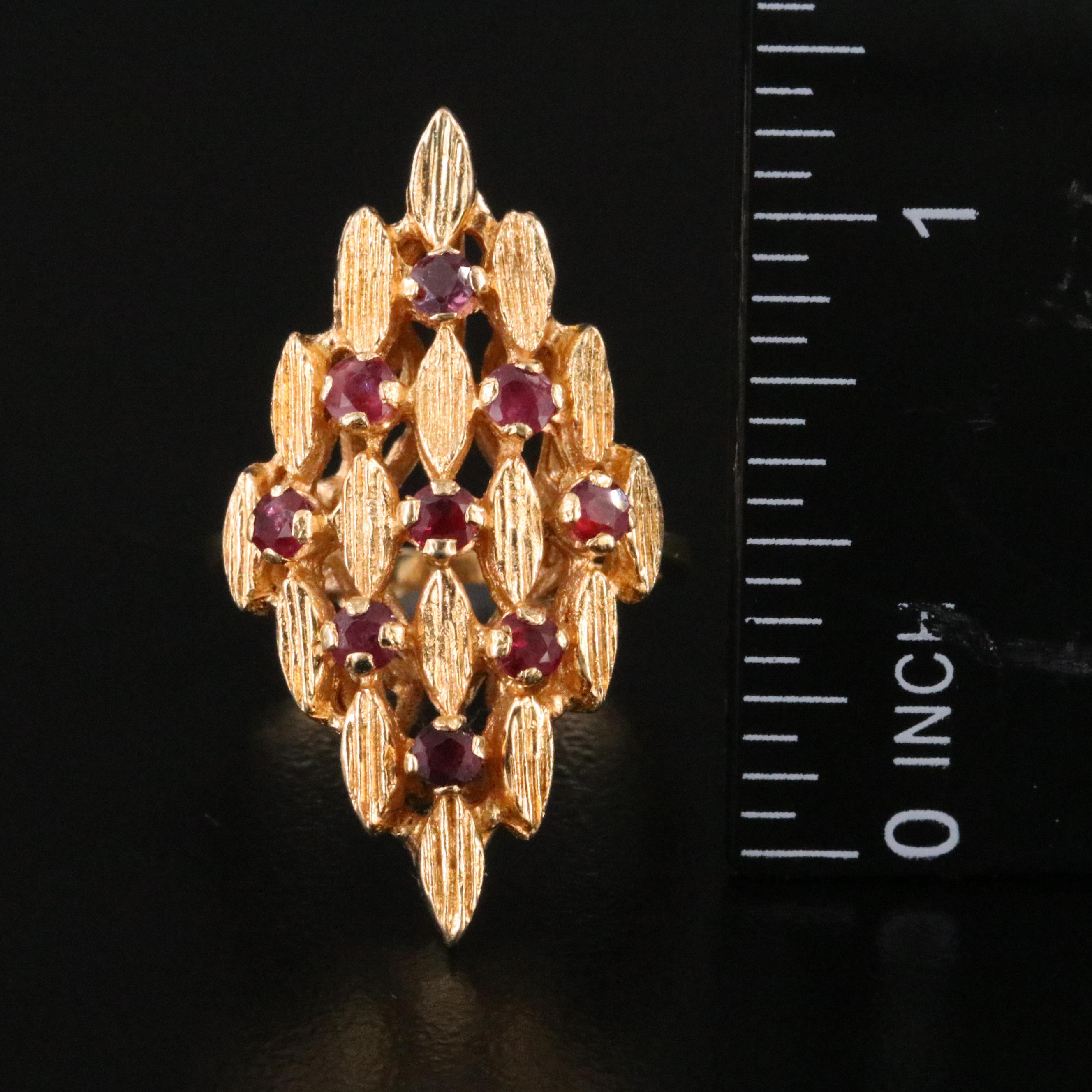 Vintage 14K Ruby Navette Ring | EBTH