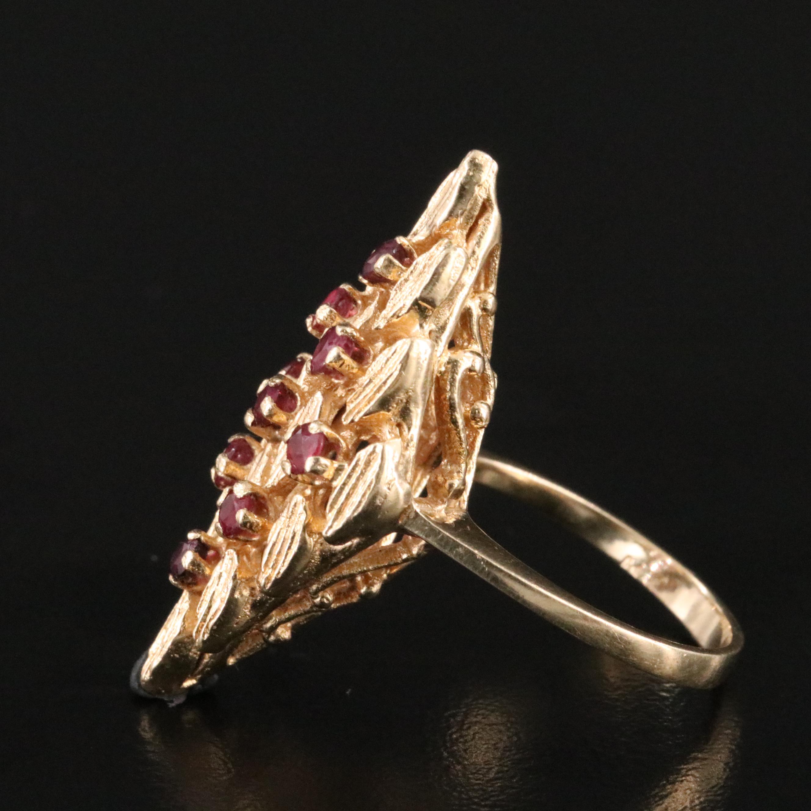 Vintage 14K Ruby Navette Ring | EBTH