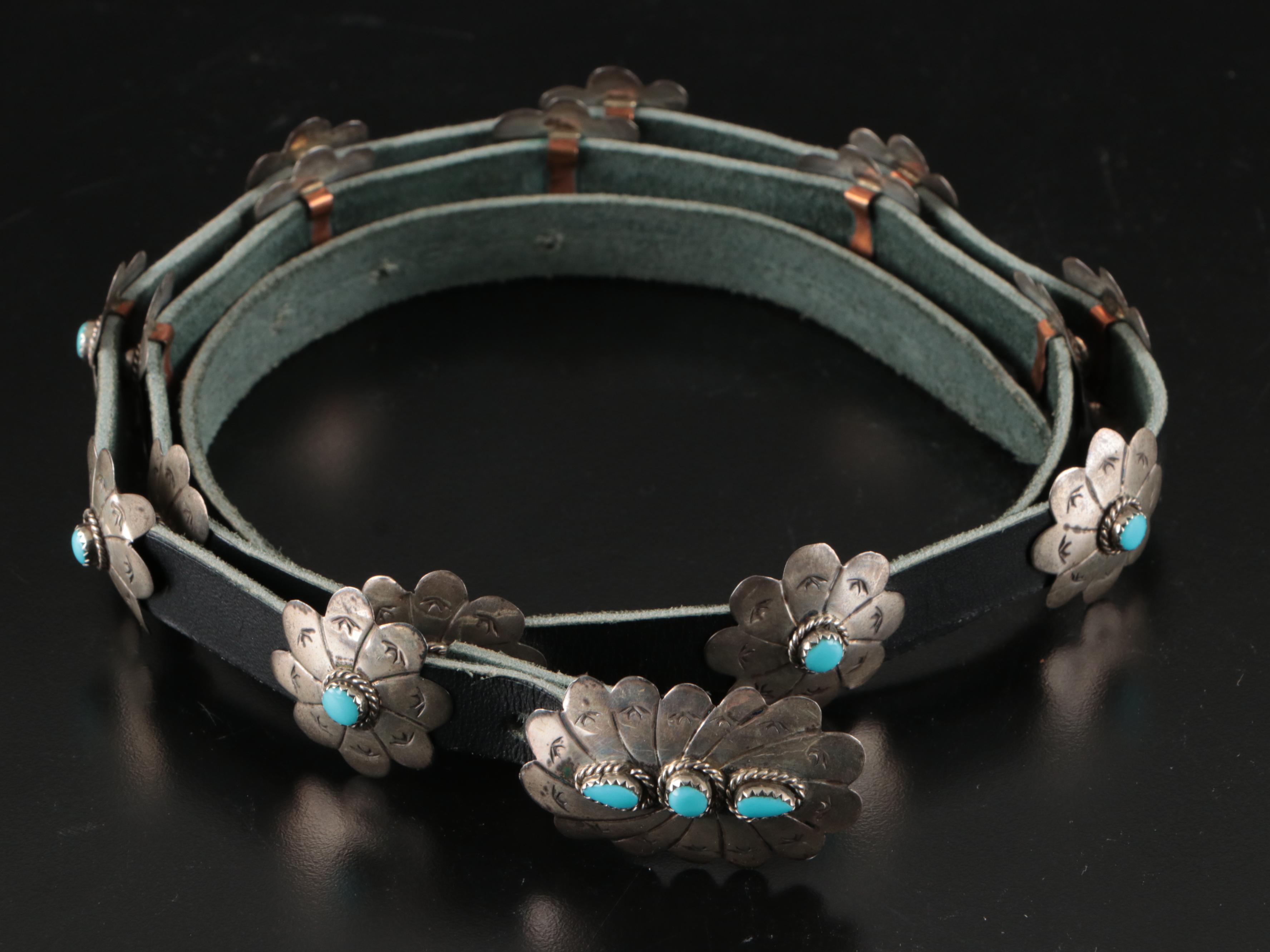 Southwestern Sterling Silver Turquoise Concho Belt and ISIS Brass ...