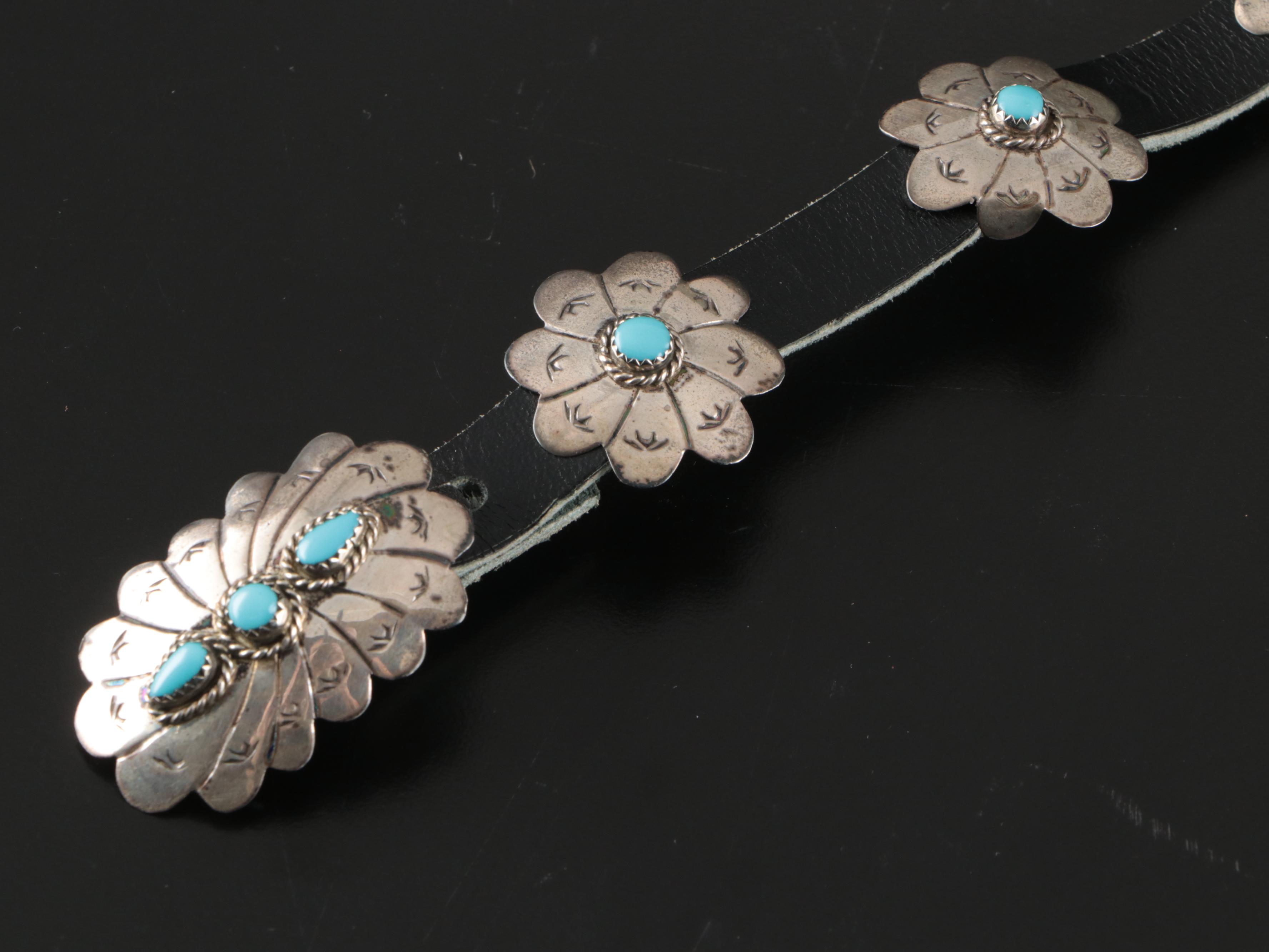 Southwestern Sterling Silver Turquoise Concho Belt and ISIS Brass ...