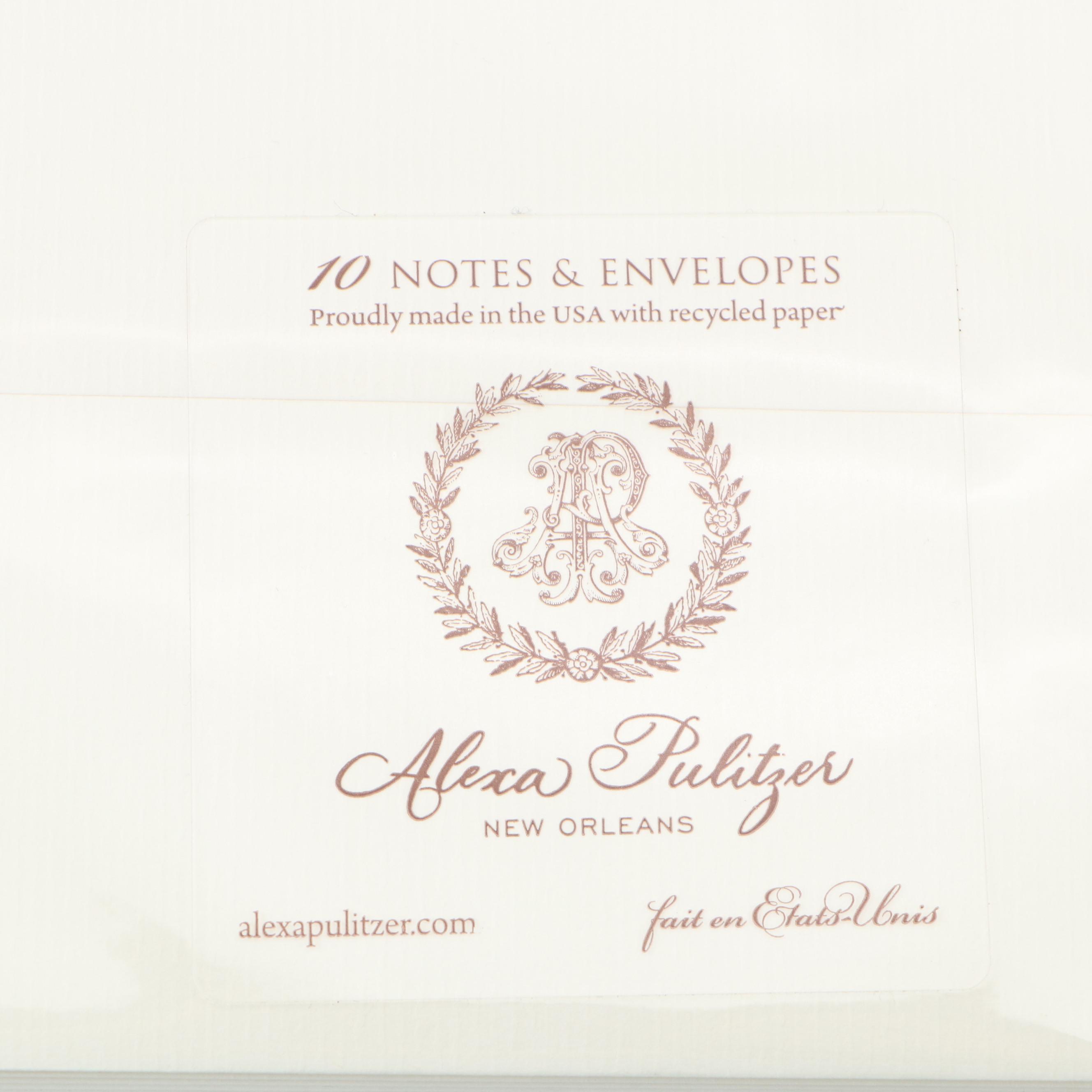 Alexa Pulitzer Engraved Notes and Envelopes with Animal Motif | EBTH