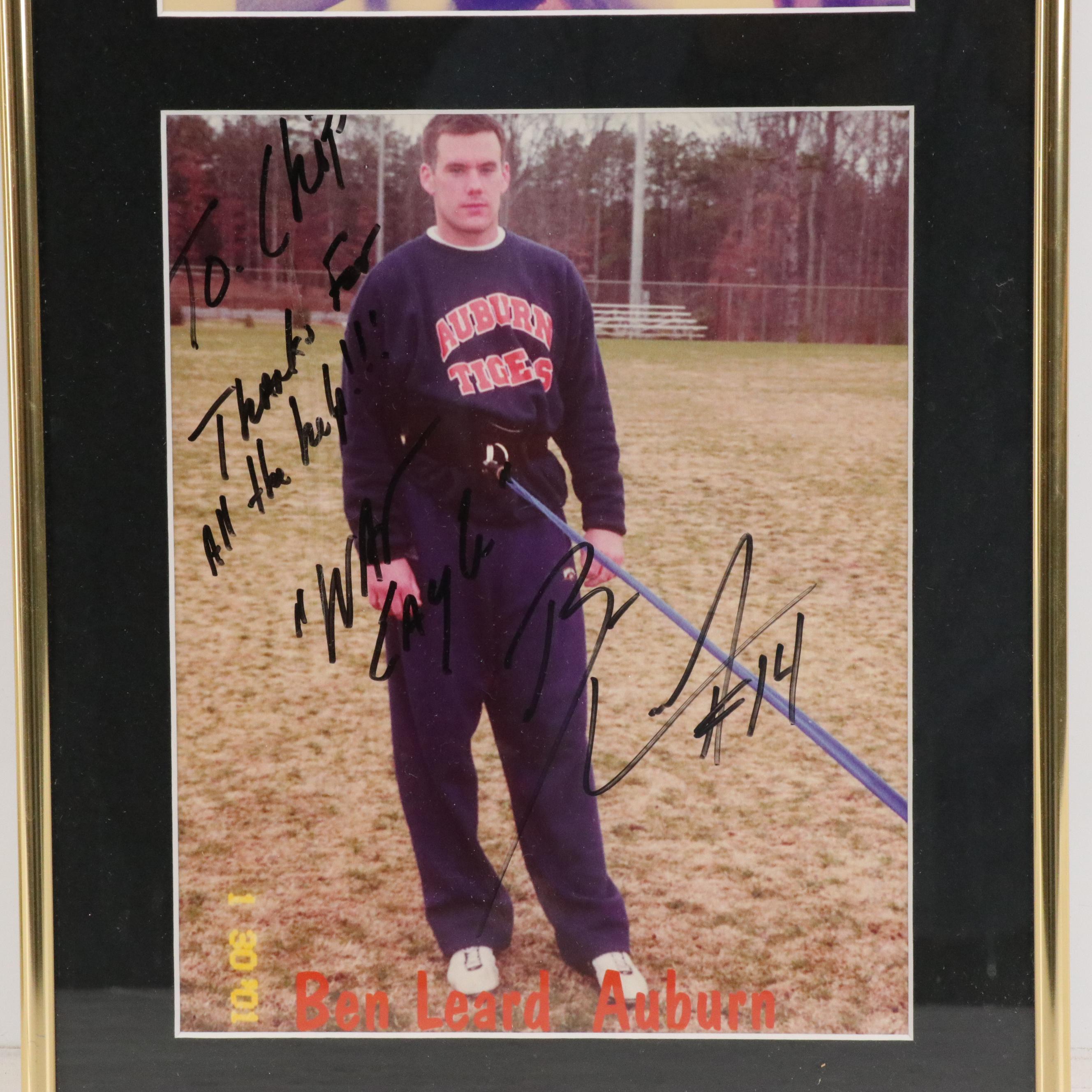 Signed Ben Leard, Ronney Daniels, Tim Carter Auburn Tigers NCAA College ...