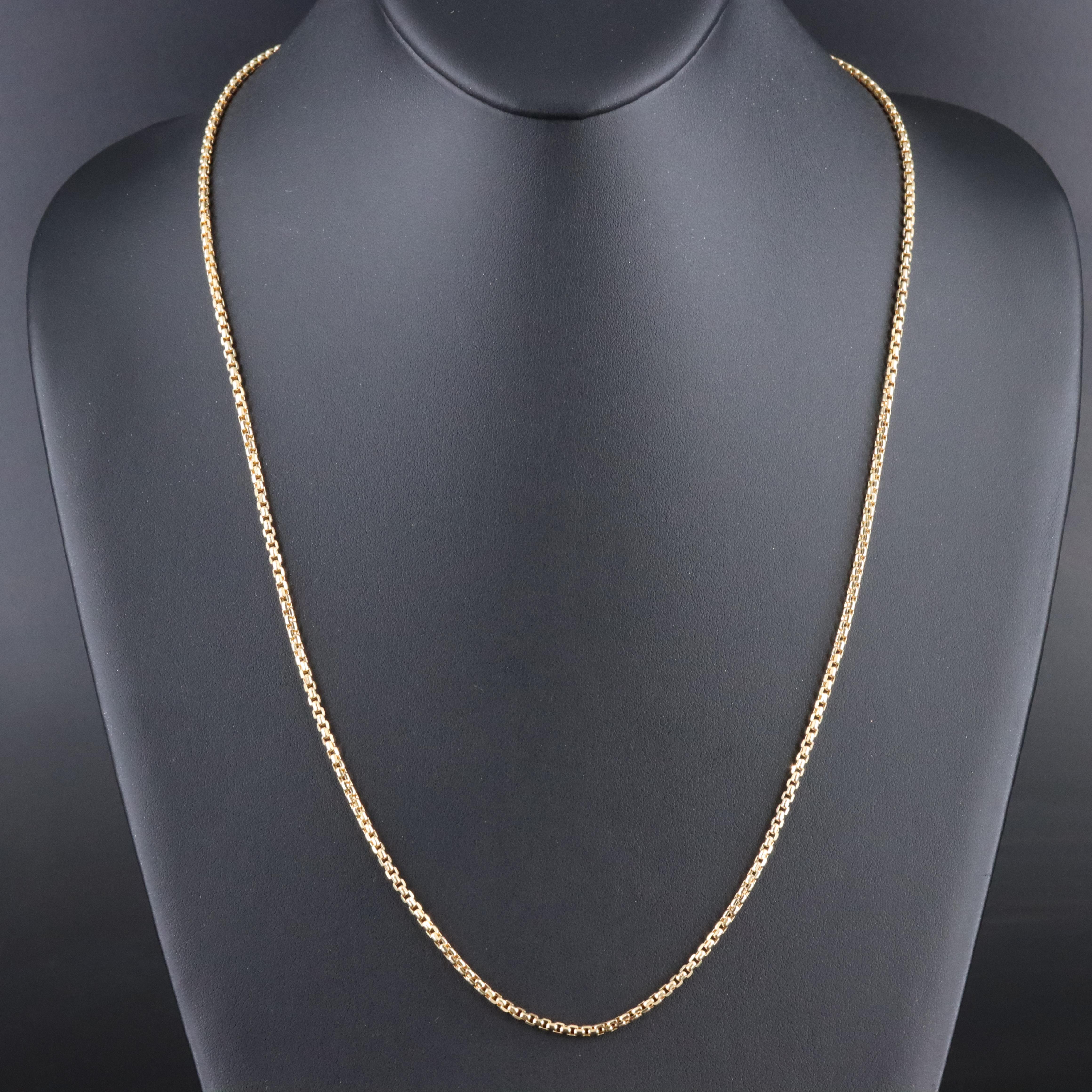 14K Round Box Link Necklace | EBTH