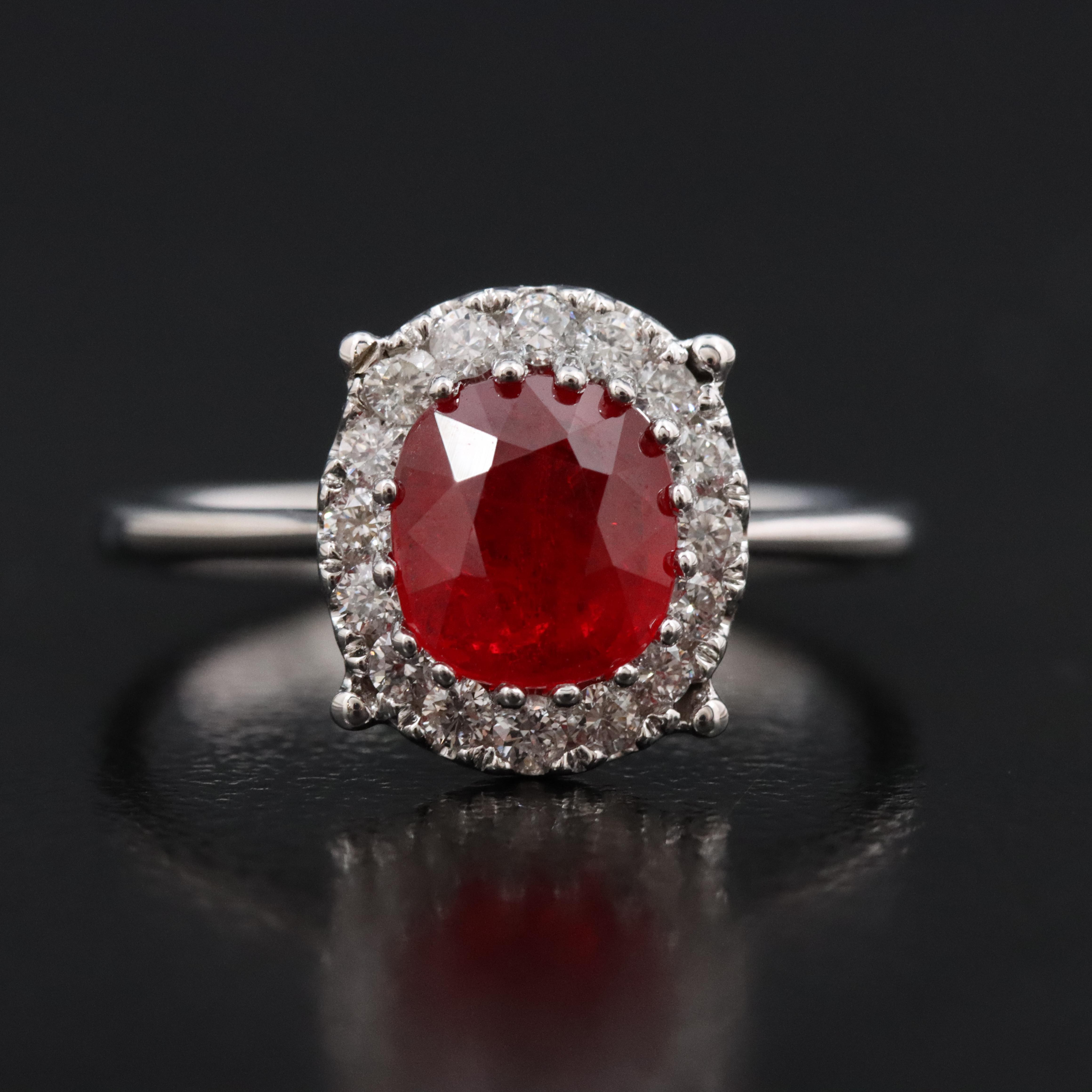 14K 2.06 CT Ruby and Diamond Ring with AGL Ruby Brief Report | EBTH