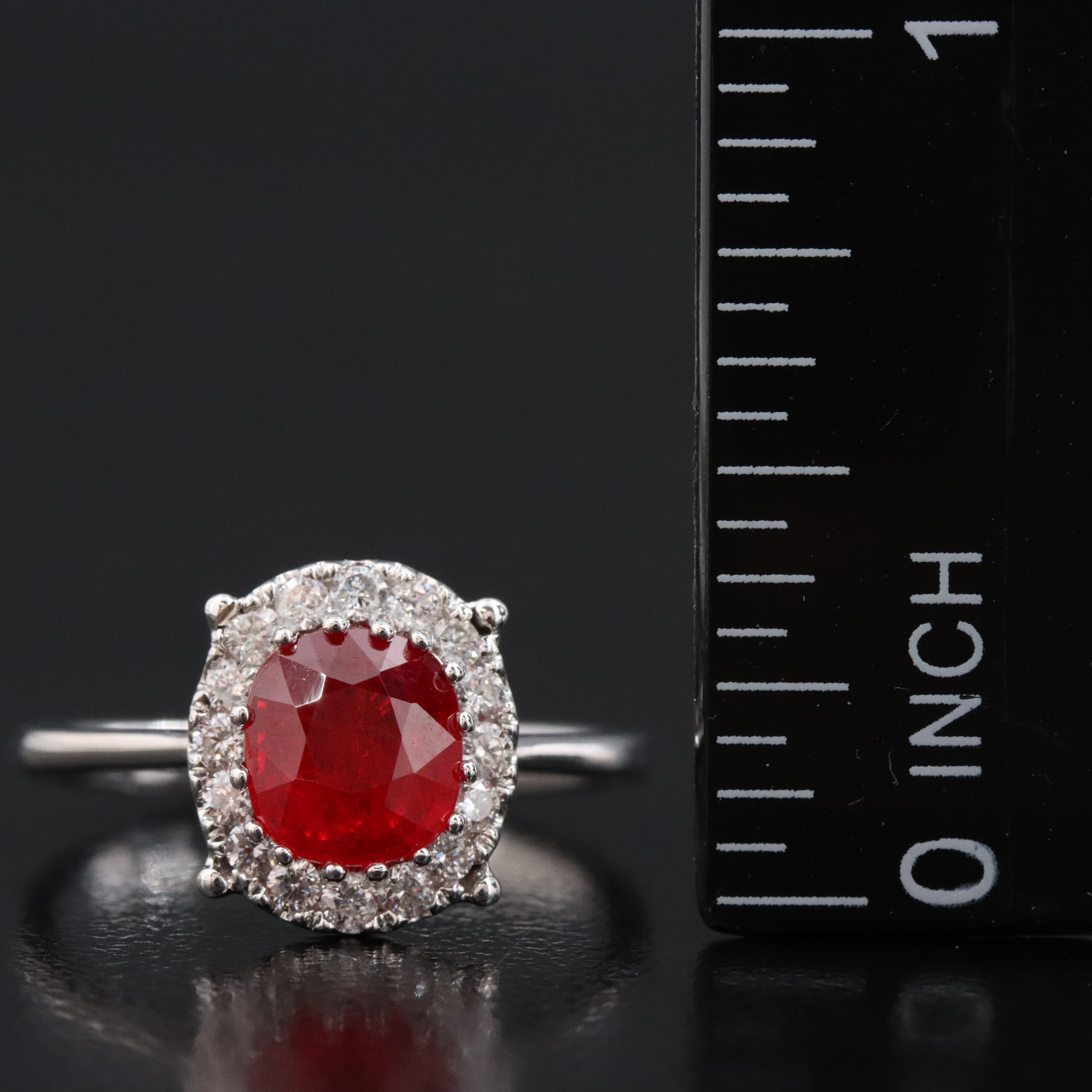 14K 2.06 CT Ruby and Diamond Ring with AGL Ruby Brief Report | EBTH