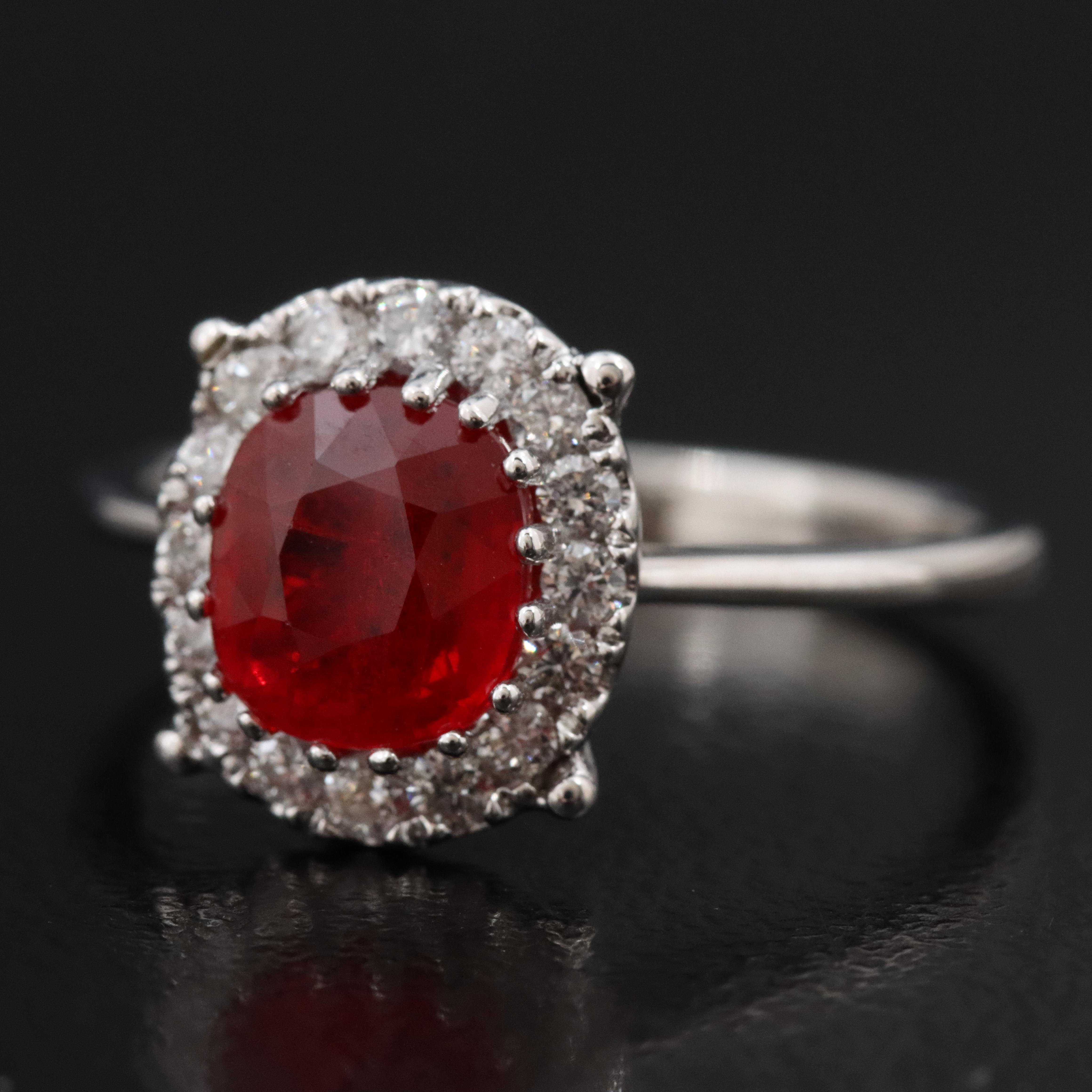 14K 2.06 CT Ruby and Diamond Ring with AGL Ruby Brief Report | EBTH